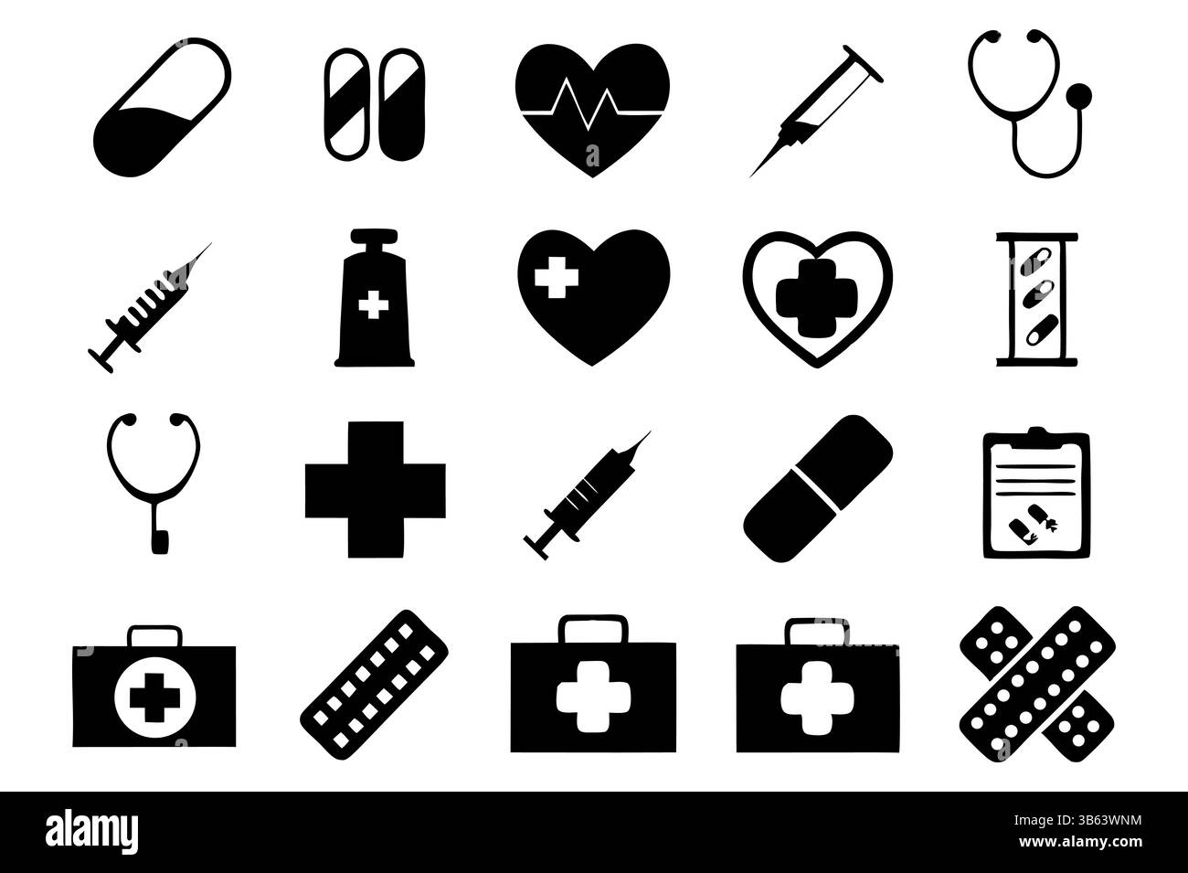 Black and white medical symbols Black and White Stock Photos & Images ...