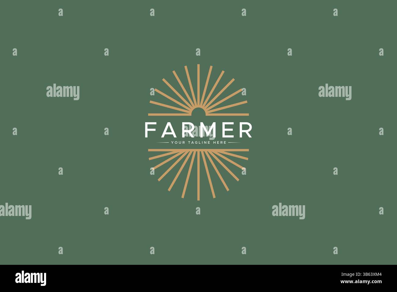 Abstract Sun and Farm Field Logo Badge Label Text Frame Business ...