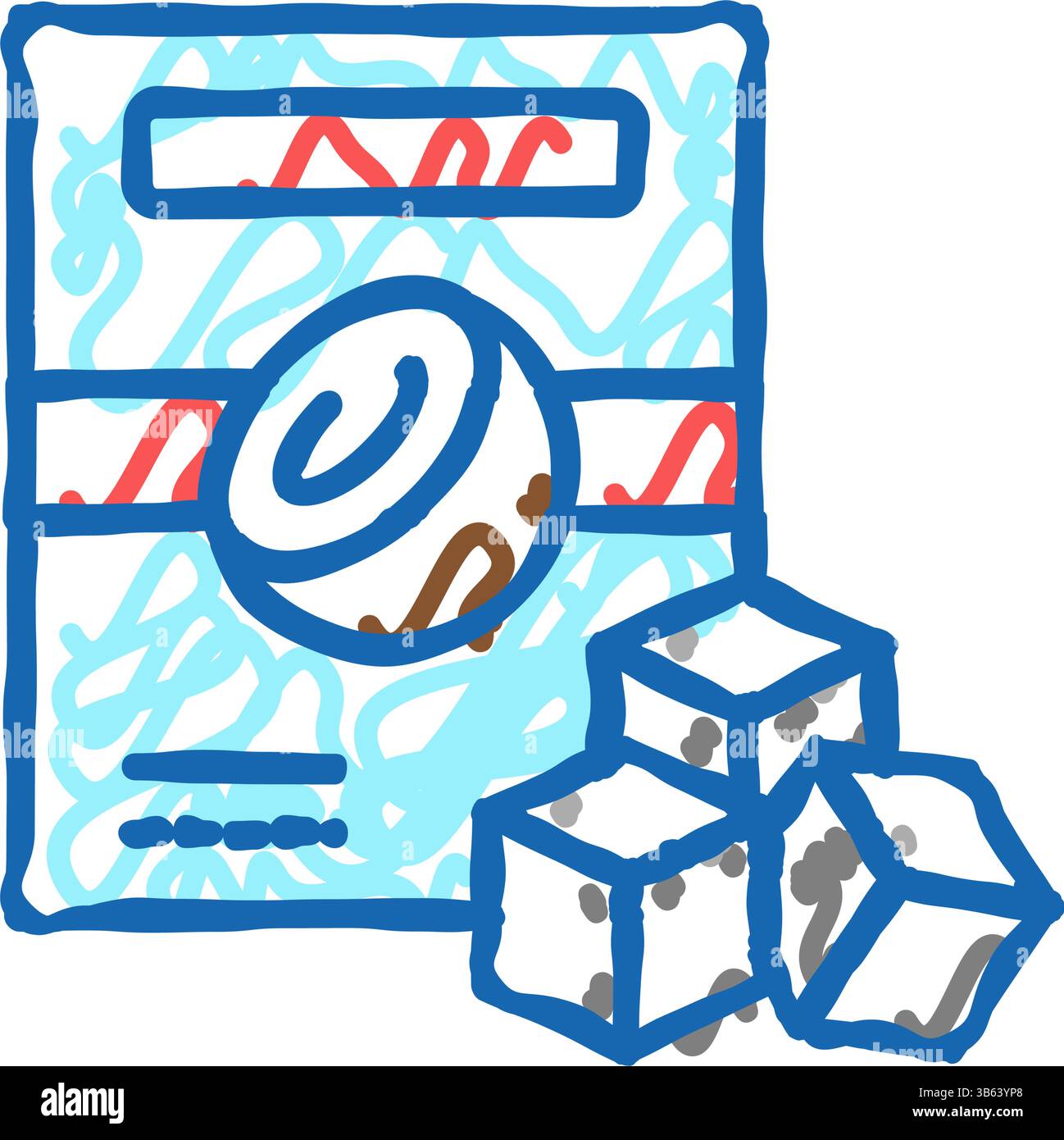 charcoal cubes coconut icon doodle illustration Stock Vector Image ...