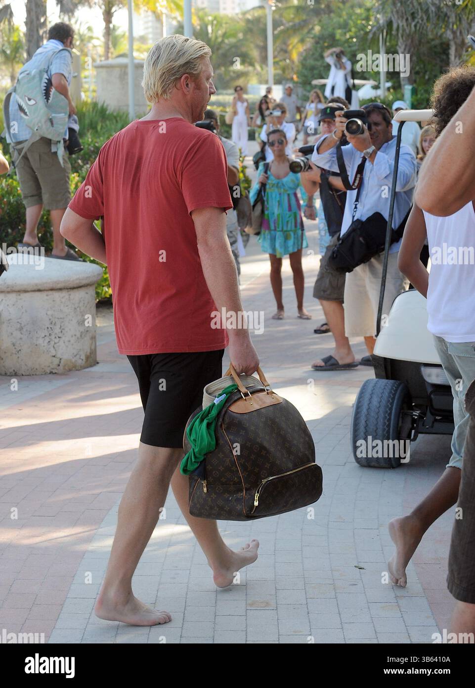 MIAMI BEACH - FL- DECEMBER 30, 2007: A very sun burn looking Three-time ...