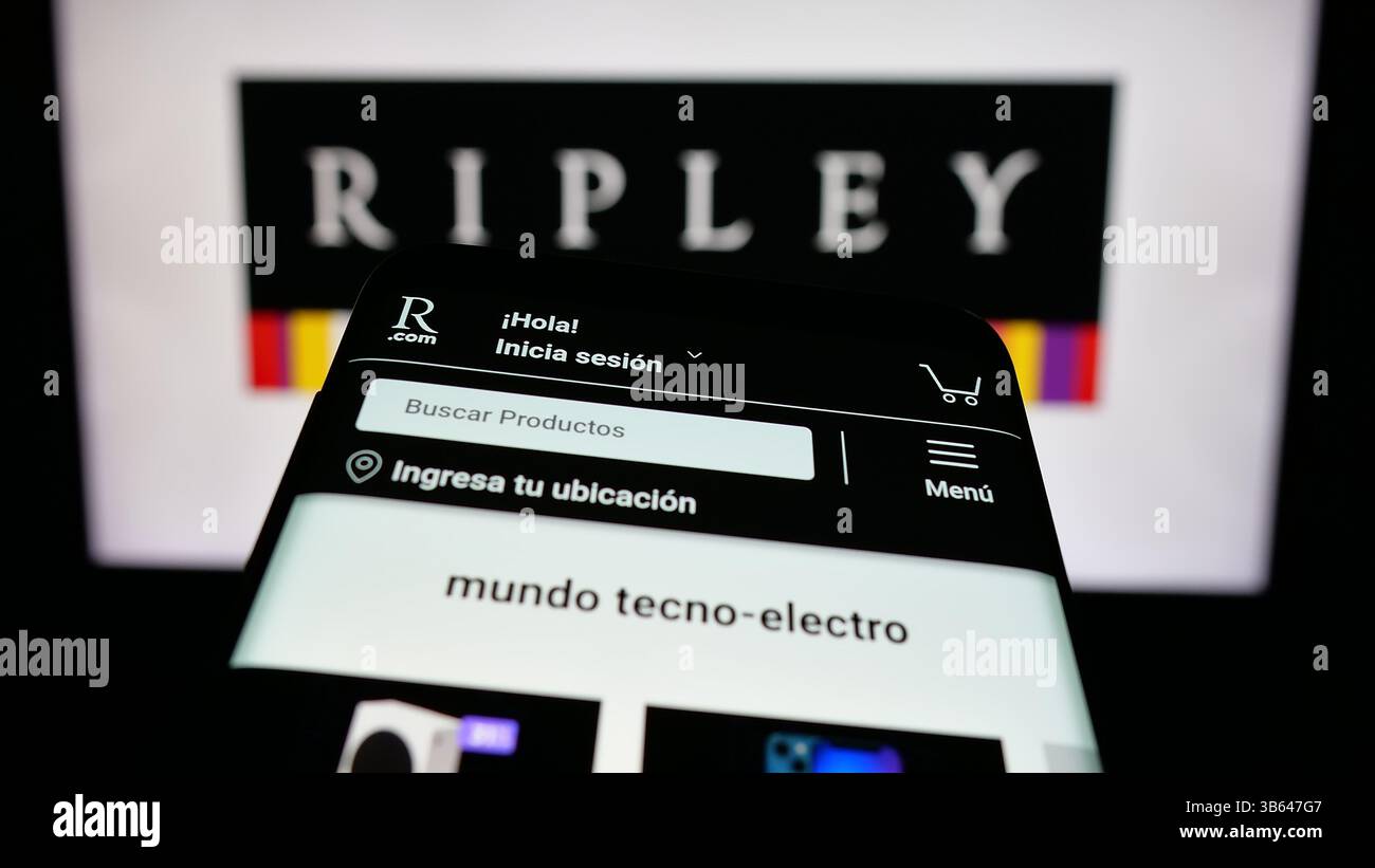 In this photo illustration, a mobile phone with the website of Chilean ...