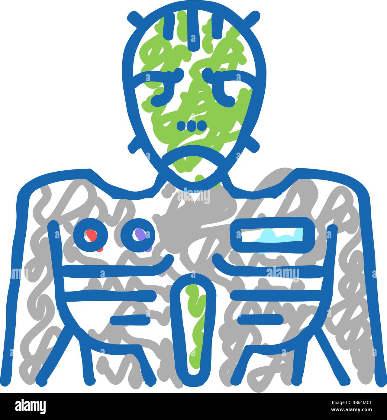 green alien icon doodle illustration Stock Vector Image & Art - Alamy