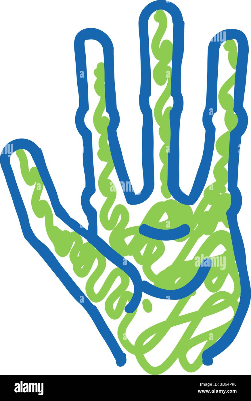 alien hand with four fingers icon doodle illustration Stock Vector ...