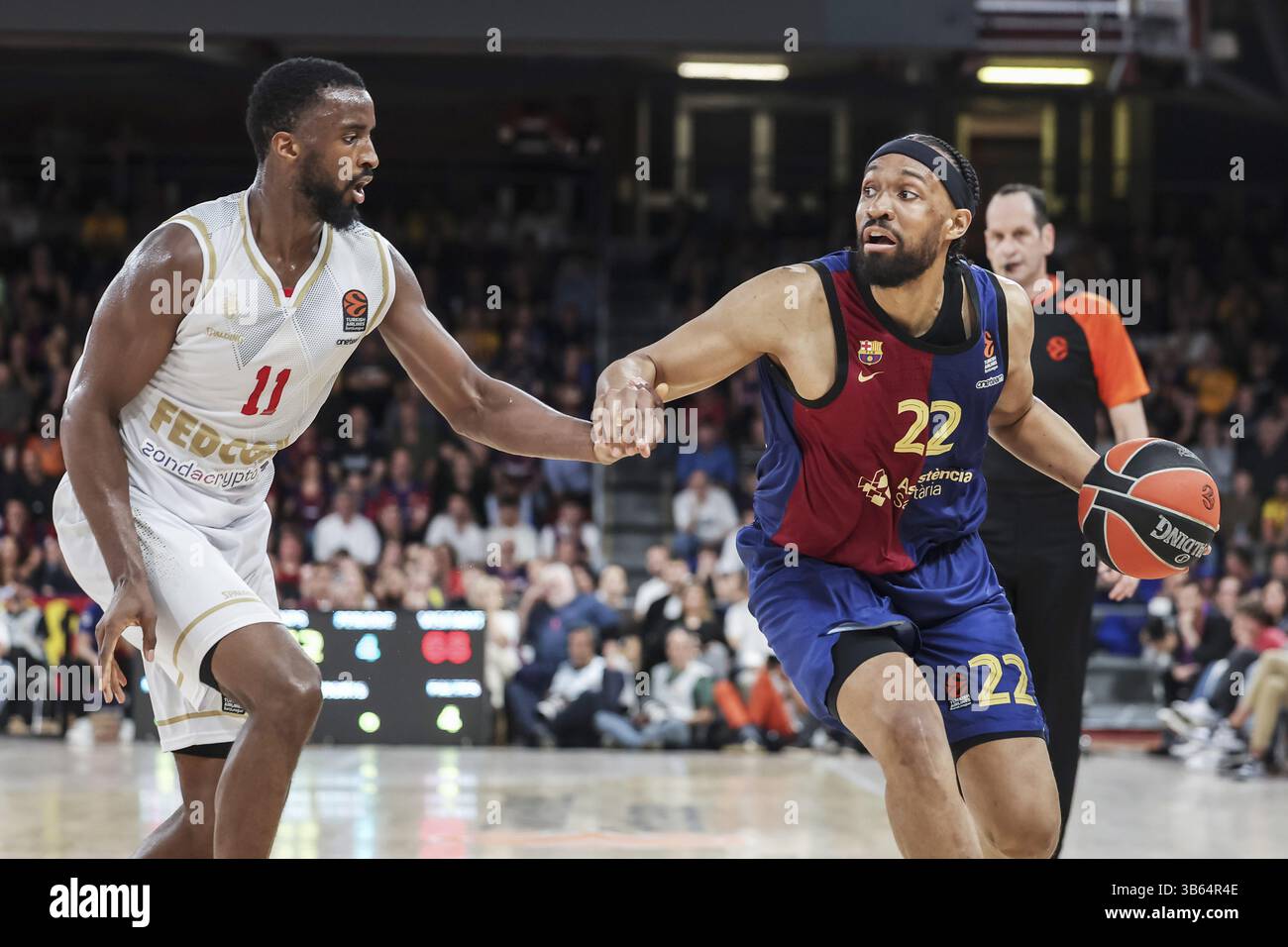 Jabari Parker of FC Barcelona and Alpha Diallo of AS Monaco during the ...