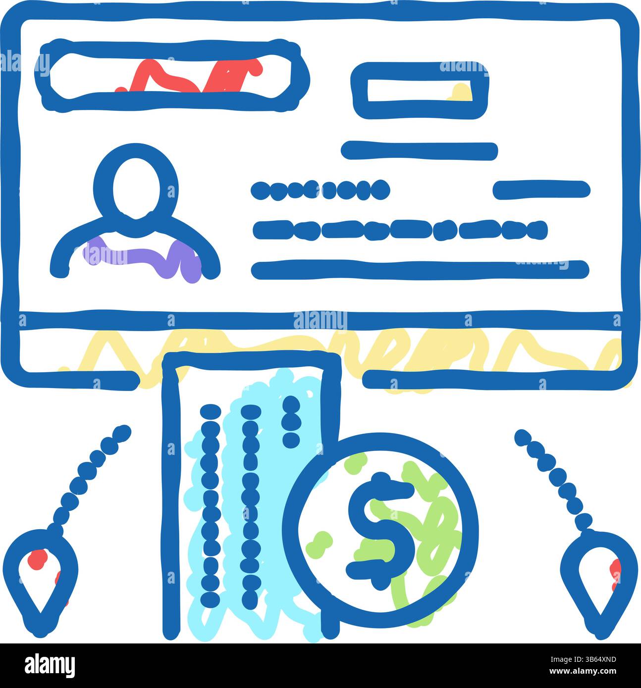 business visa icon doodle illustration Stock Vector Image & Art - Alamy