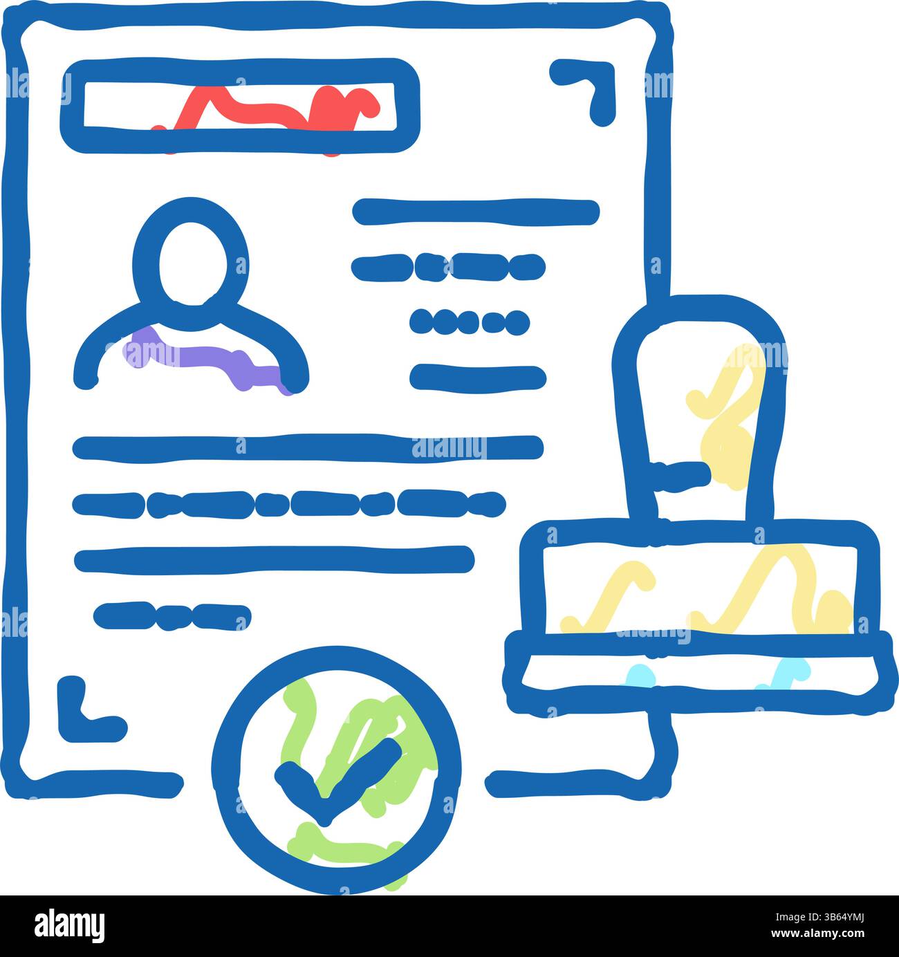 successful visa obtaining icon doodle illustration Stock Vector Image ...