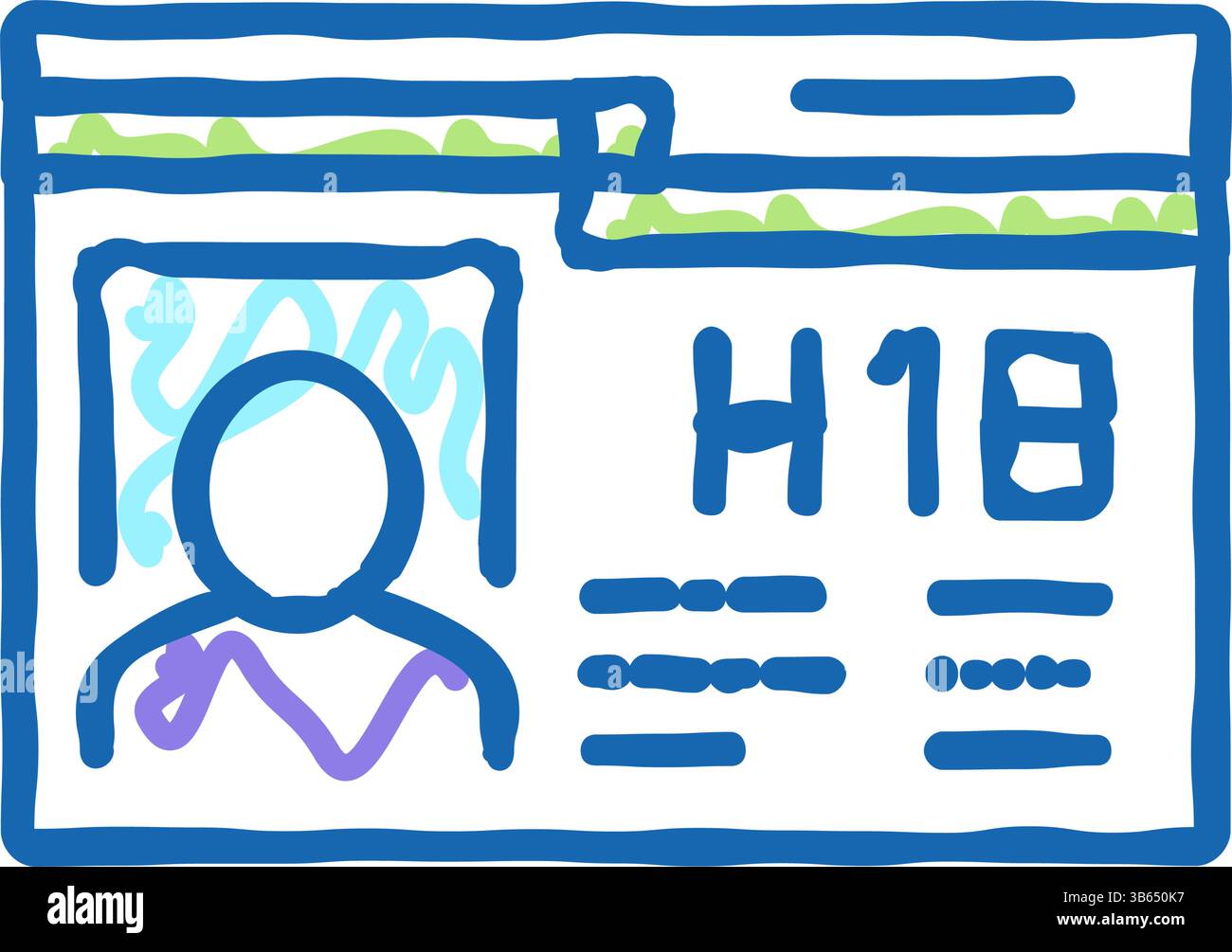 h-1b visa icon doodle illustration Stock Vector Image & Art - Alamy