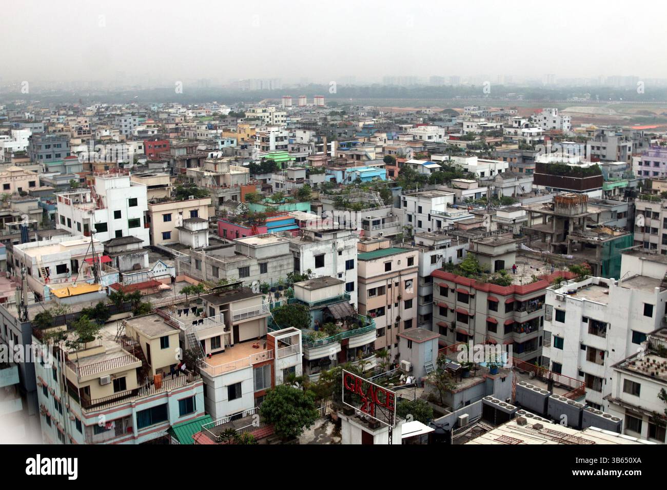 March 31, 2022, Dhaka, Bangladesh: A top views of southeast part of ...