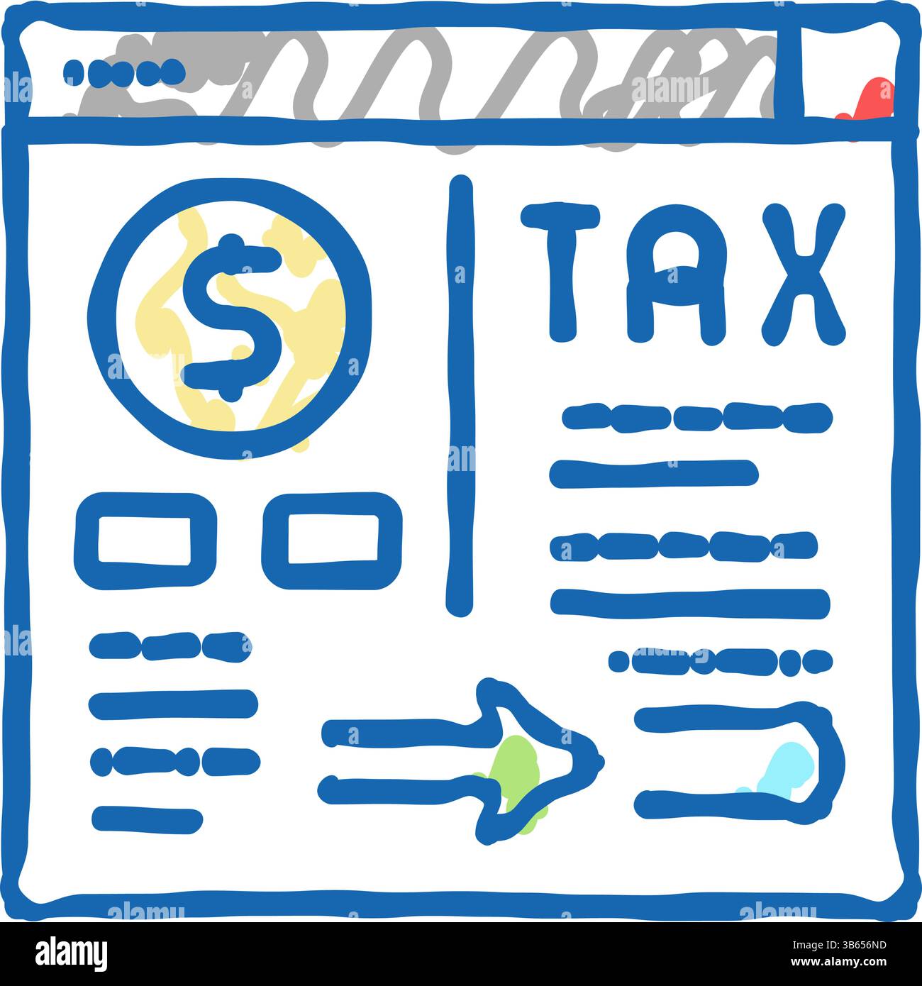 payment of taxes and fees icon doodle illustration Stock Vector Image ...