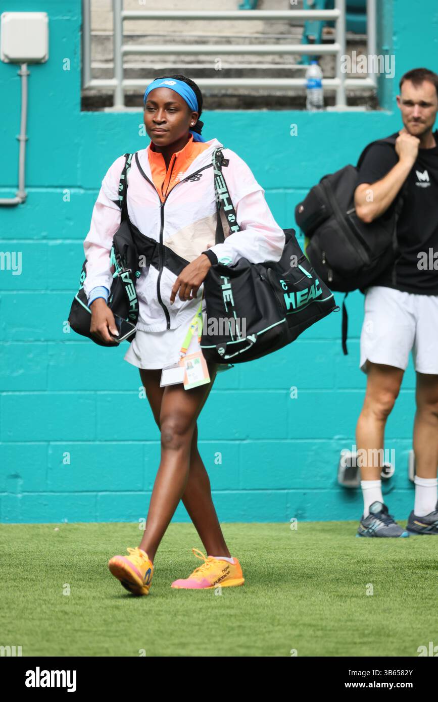 March 24 2022 Miami Gardens Florida USA Coco Gauff On Day 4 Of The March 24 2022 Miami Gardens Florida USA Coco Gauff On Day 4 Of The