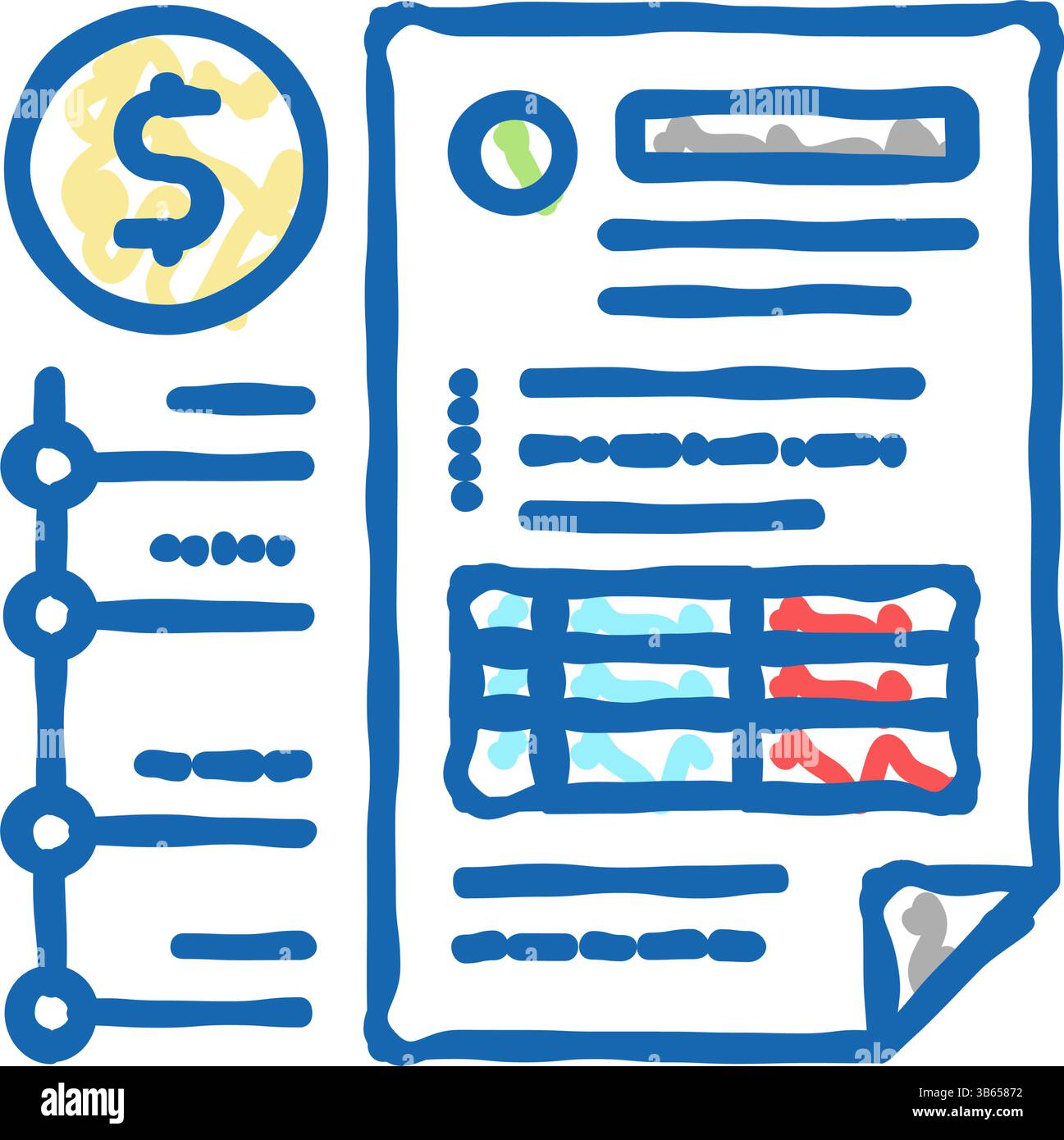 providing information on cash flow icon doodle illustration Stock ...