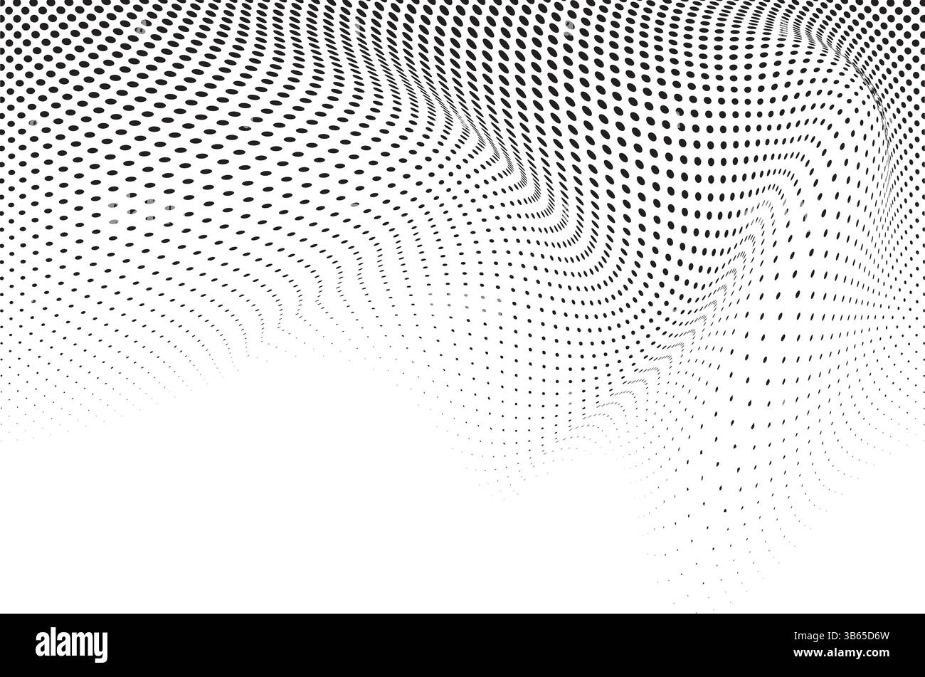 Abstract Wave Pattern Background, Dotted Halftone Texture, Vector ...