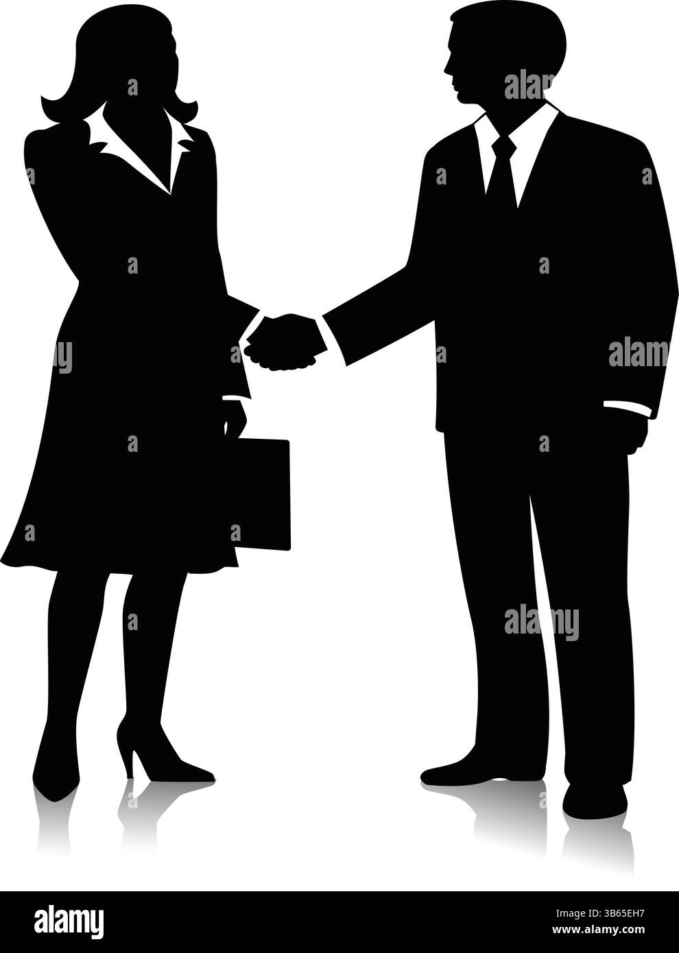 Businessmen Handshake Silhouette. Partner Agreement. Business Deal ...