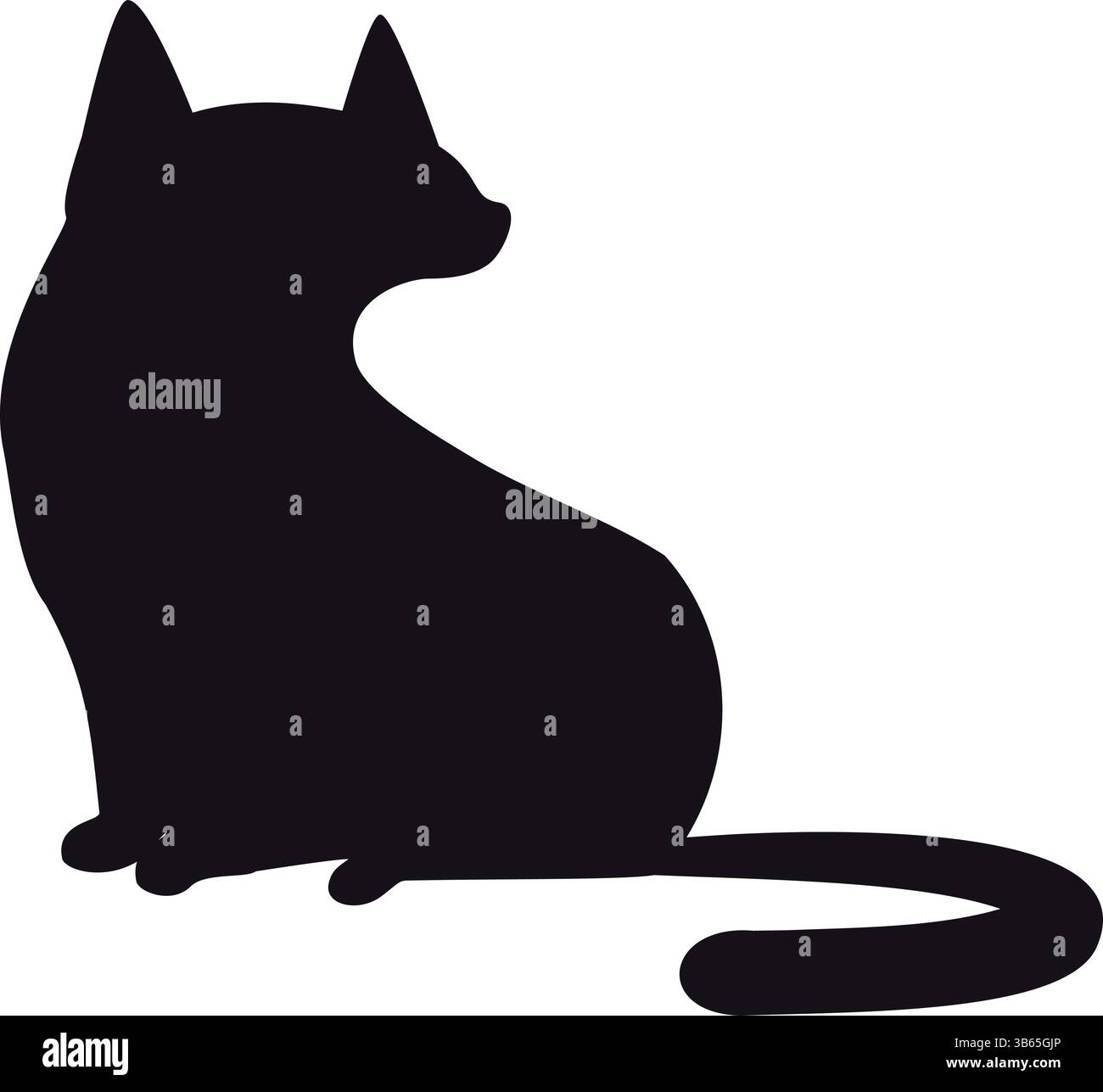 Black Cat Silhouette Vector Illustration - Pet Animal Icon Stock Vector Image & Art - Alamy