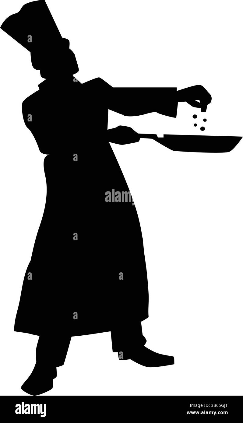 Chef in black kitchen Stock Vector Images - Alamy