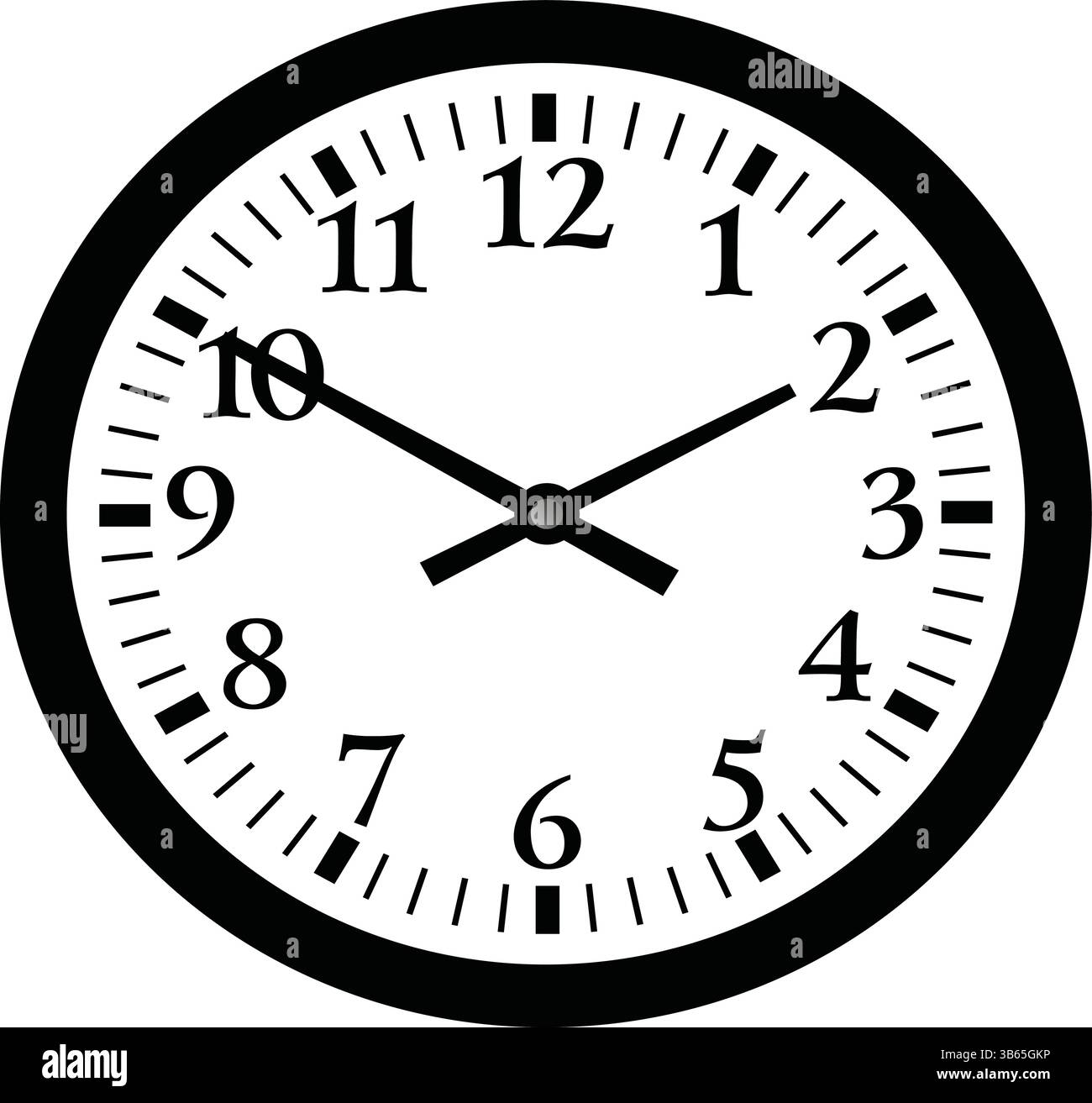 Silhouette of analog clock icon with minute and hour hand Stock Vector ...