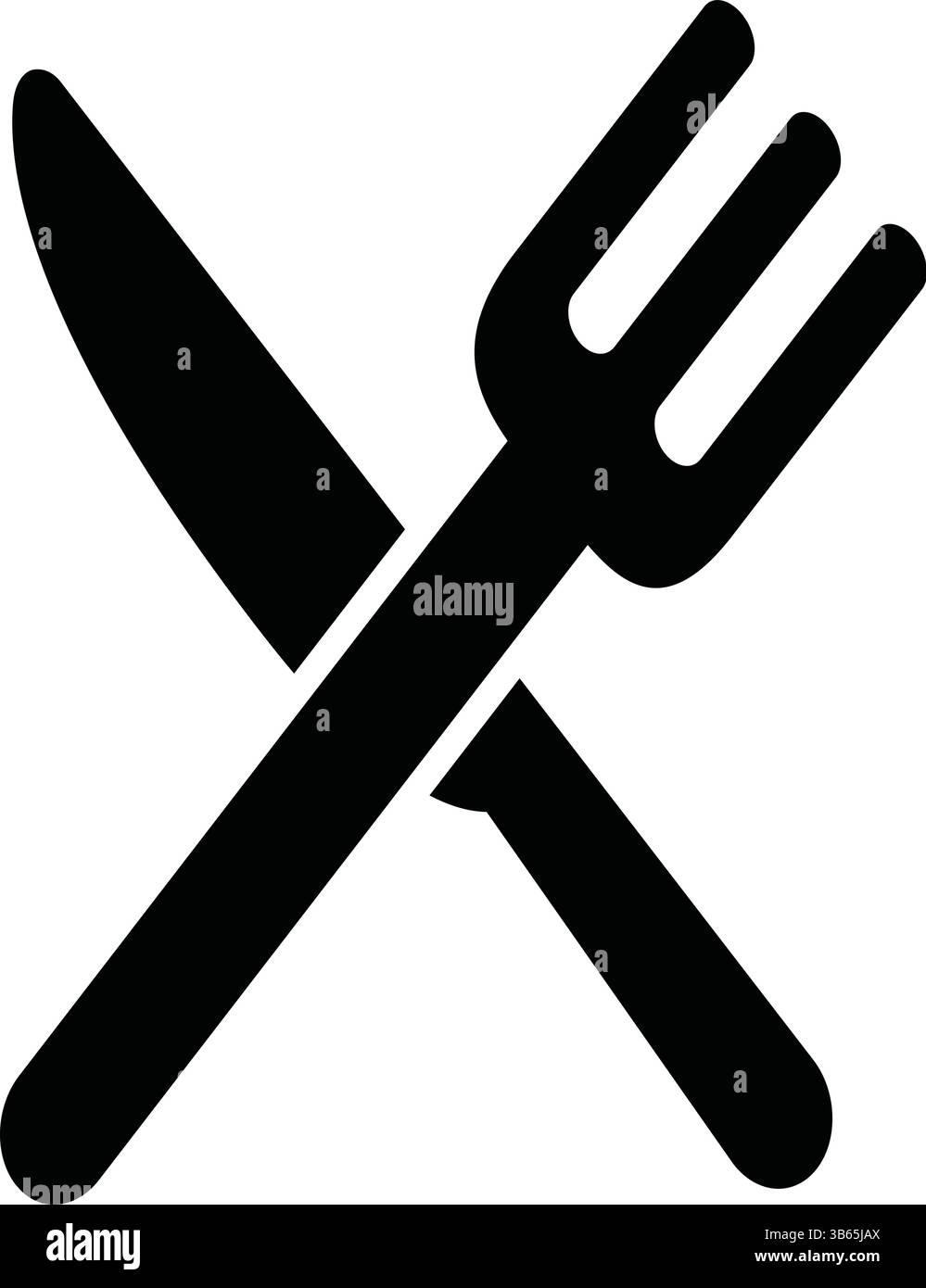 Black icon of crossed knife and fork, vector illustration Stock Vector Image & Art - Alamy
