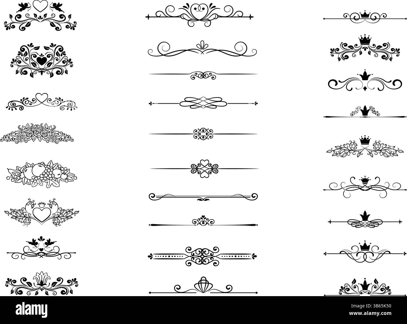 Decorative Floral Divider Vector Icons Set Stock Vector Image & Art - Alamy