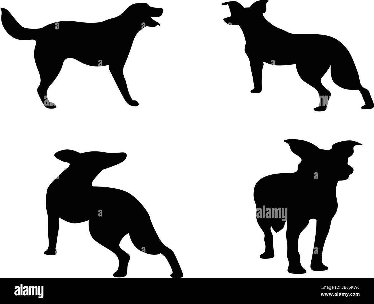 Set of Four Black Dog Silhouette Icons Stock Vector Image & Art - Alamy