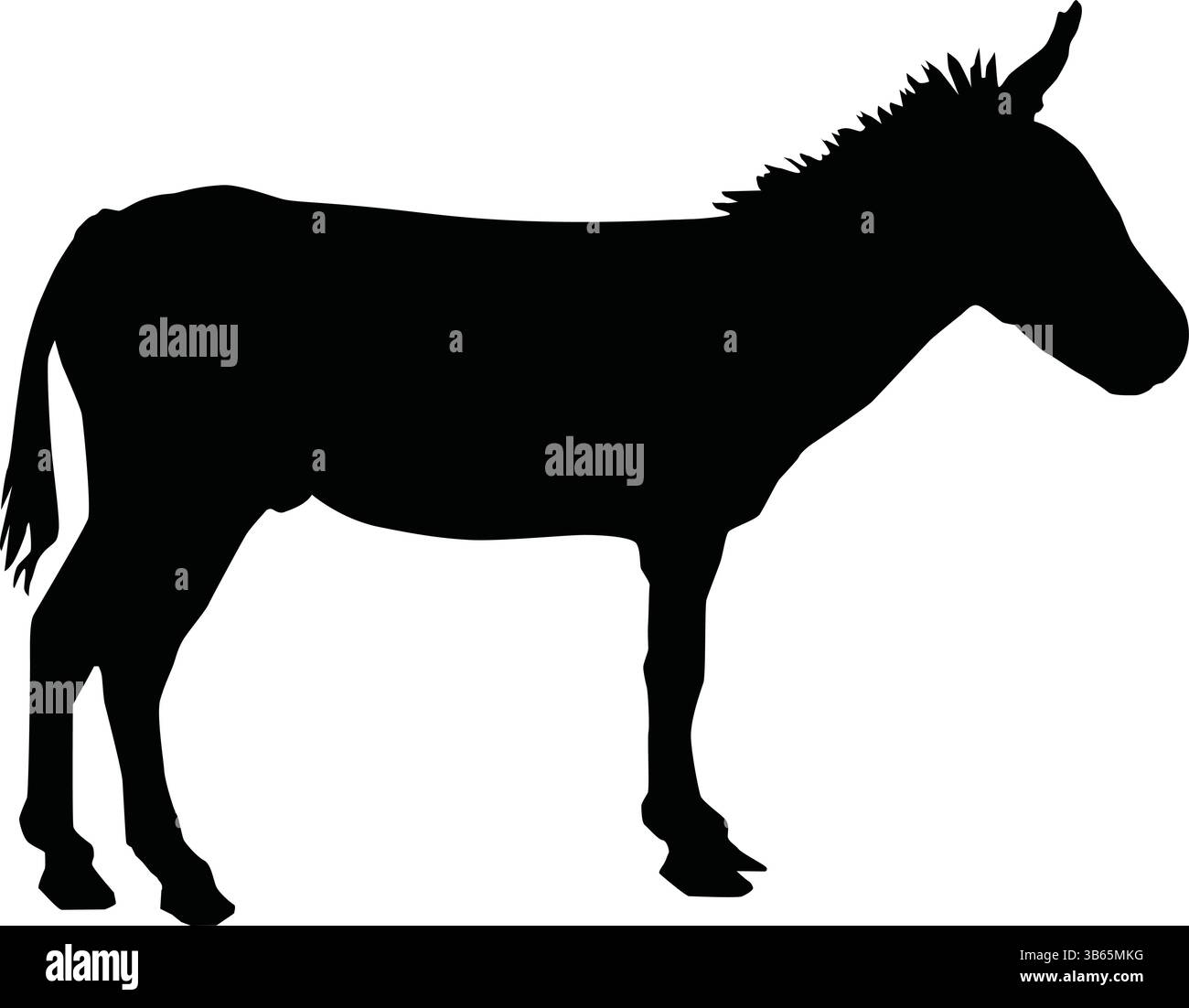 Black Donkey Silhouette Icon Vector - standing donkey vector ...