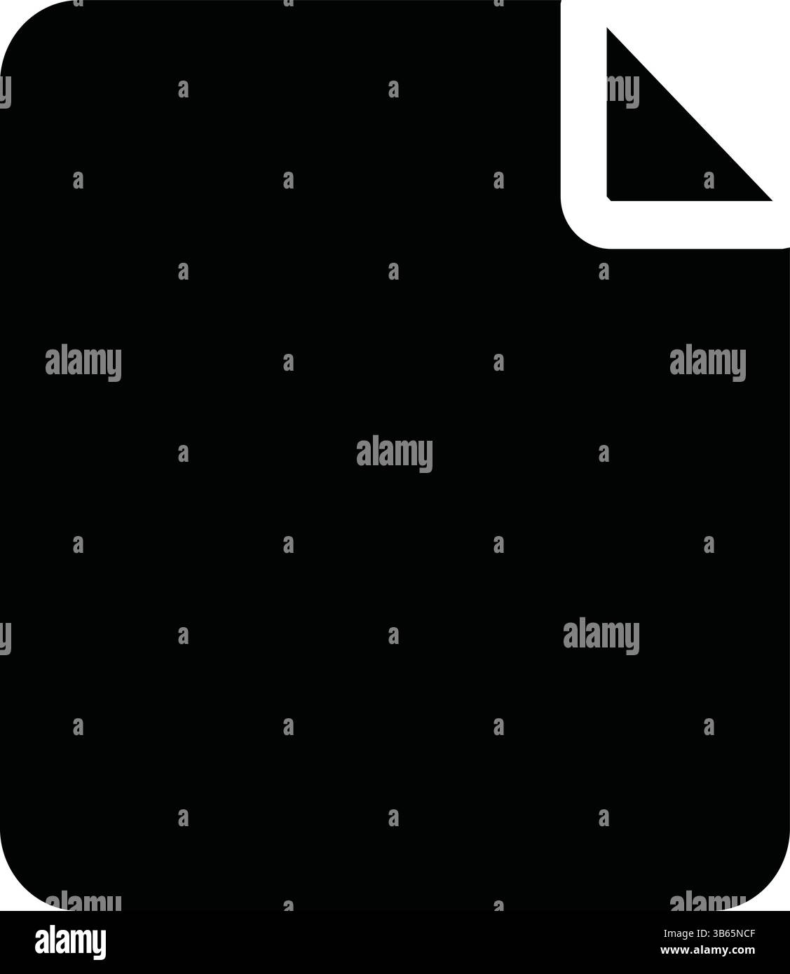 Solid black document or file icon with folded corner for digital ...