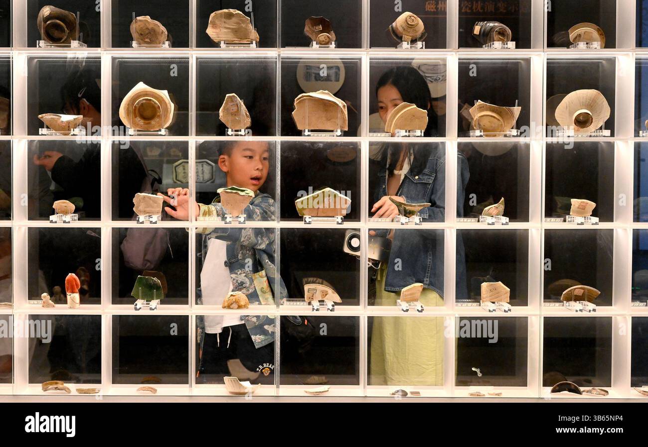 Tourists are visiting the Handan Museum during May Day holiday in ...