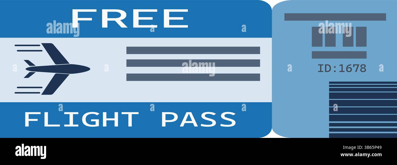 Free Flight Ticket Vector Illustration, Airline Pass Icon, Travel ...