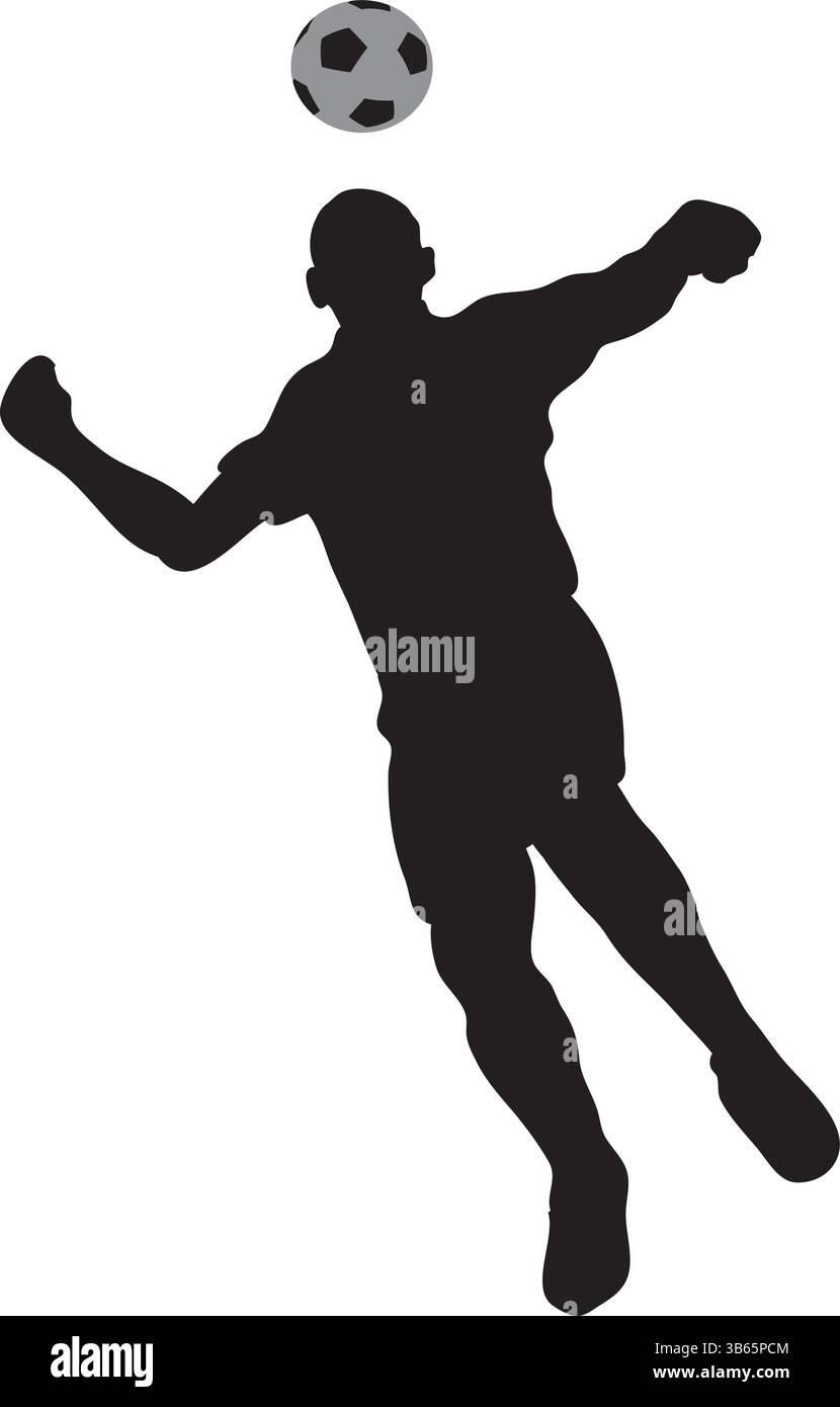 Football player heading a ball Stock Vector Images - Alamy