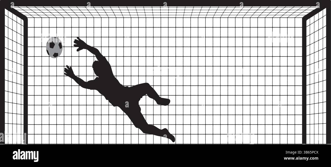 Football in front of net Stock Vector Images - Alamy