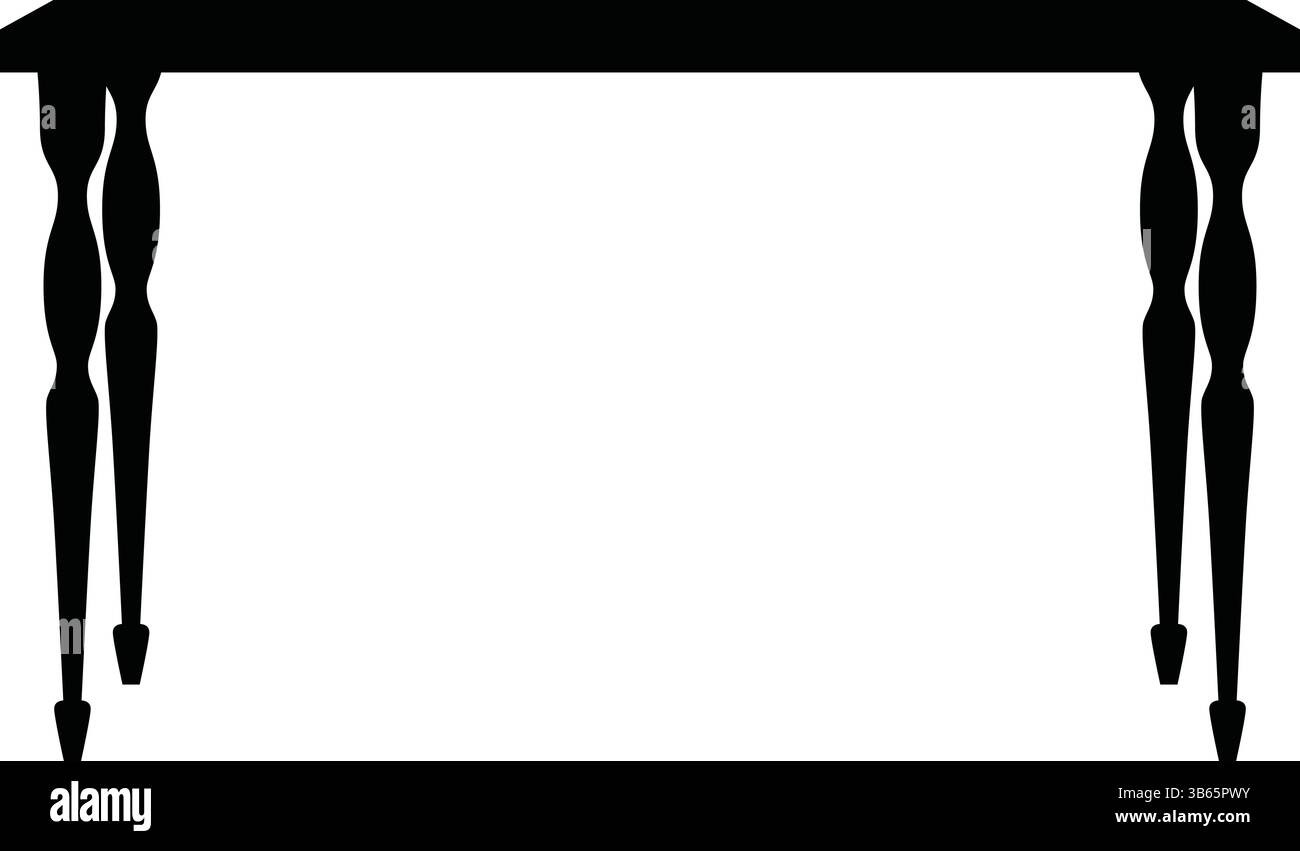 Silhouette of Legs Underneath Table, Modern Minimalistic Design Icon ...