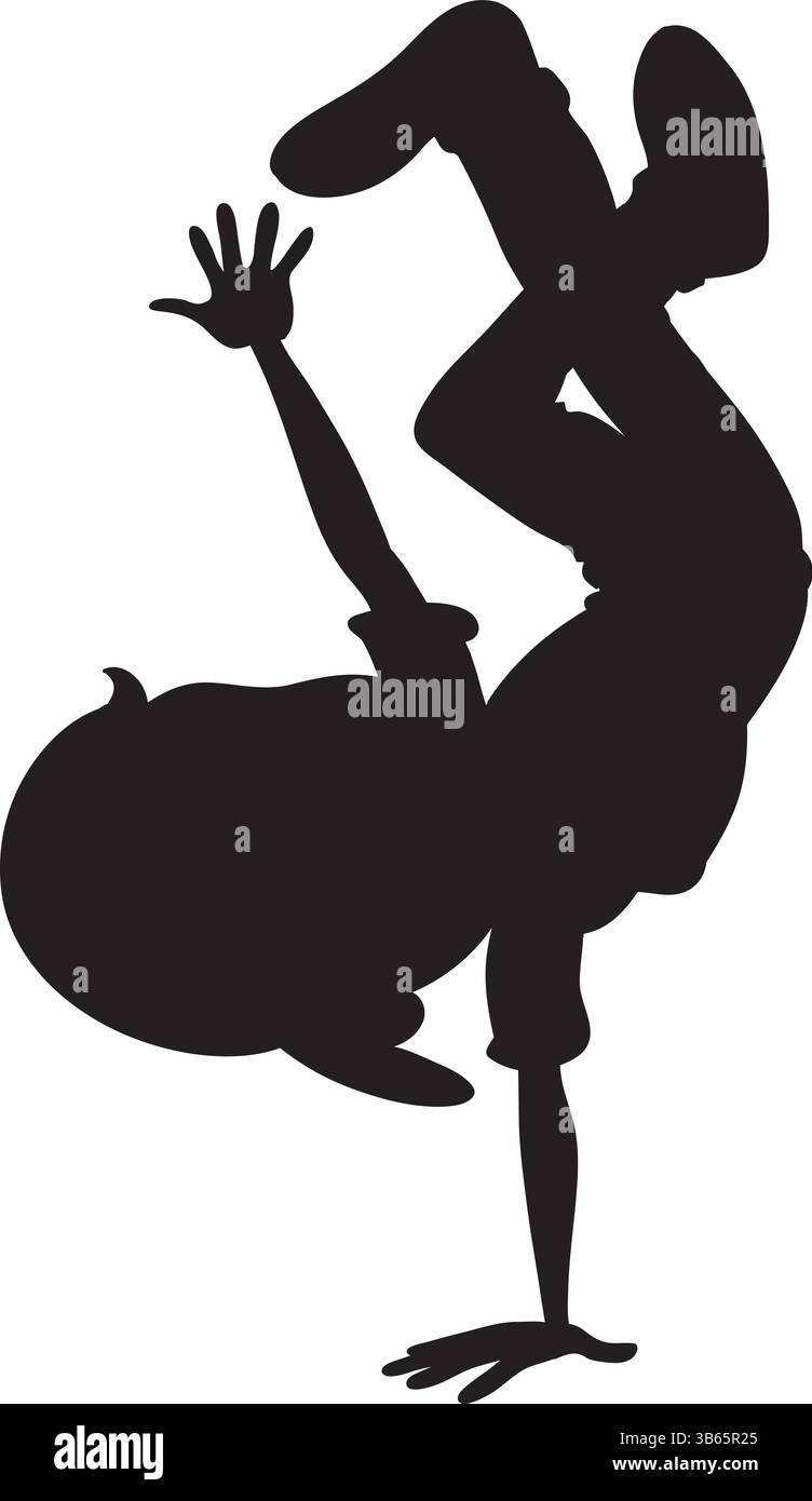 Breakdancer Handstand Silhouette Icon – Urban Dance Vector Art ...
