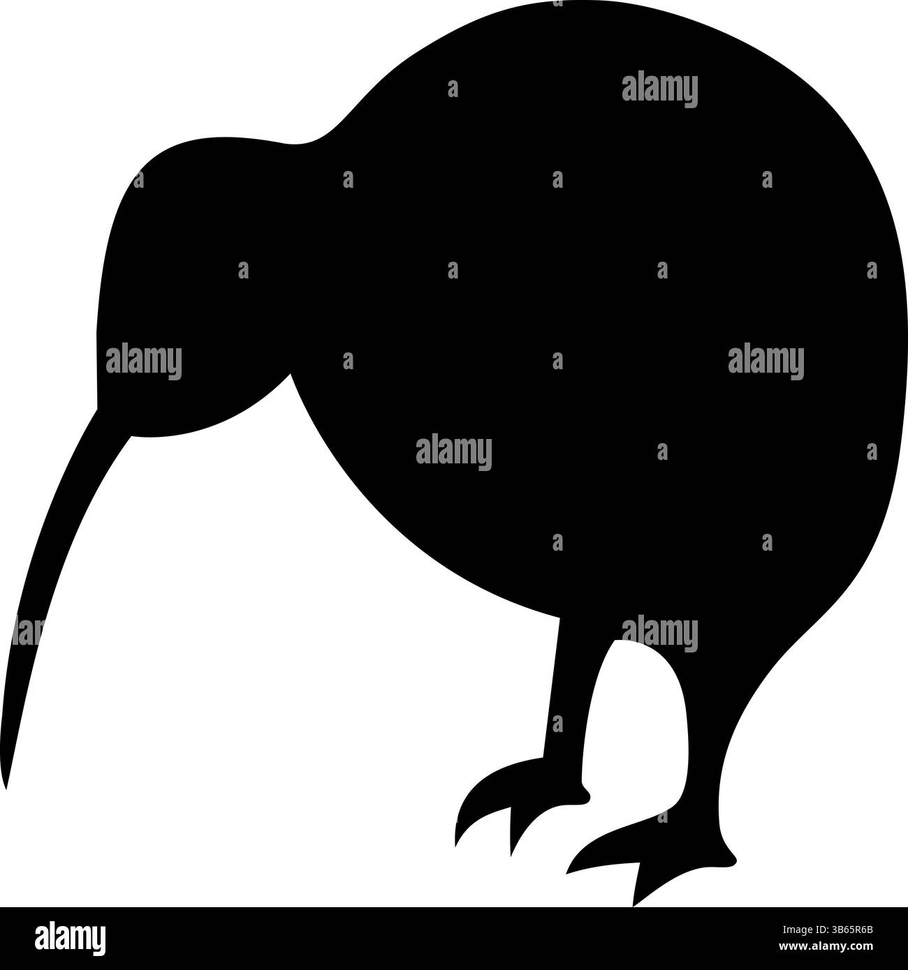 Kiwi Bird Black Silhouette Vector Illustration Stock Vector Image & Art ...