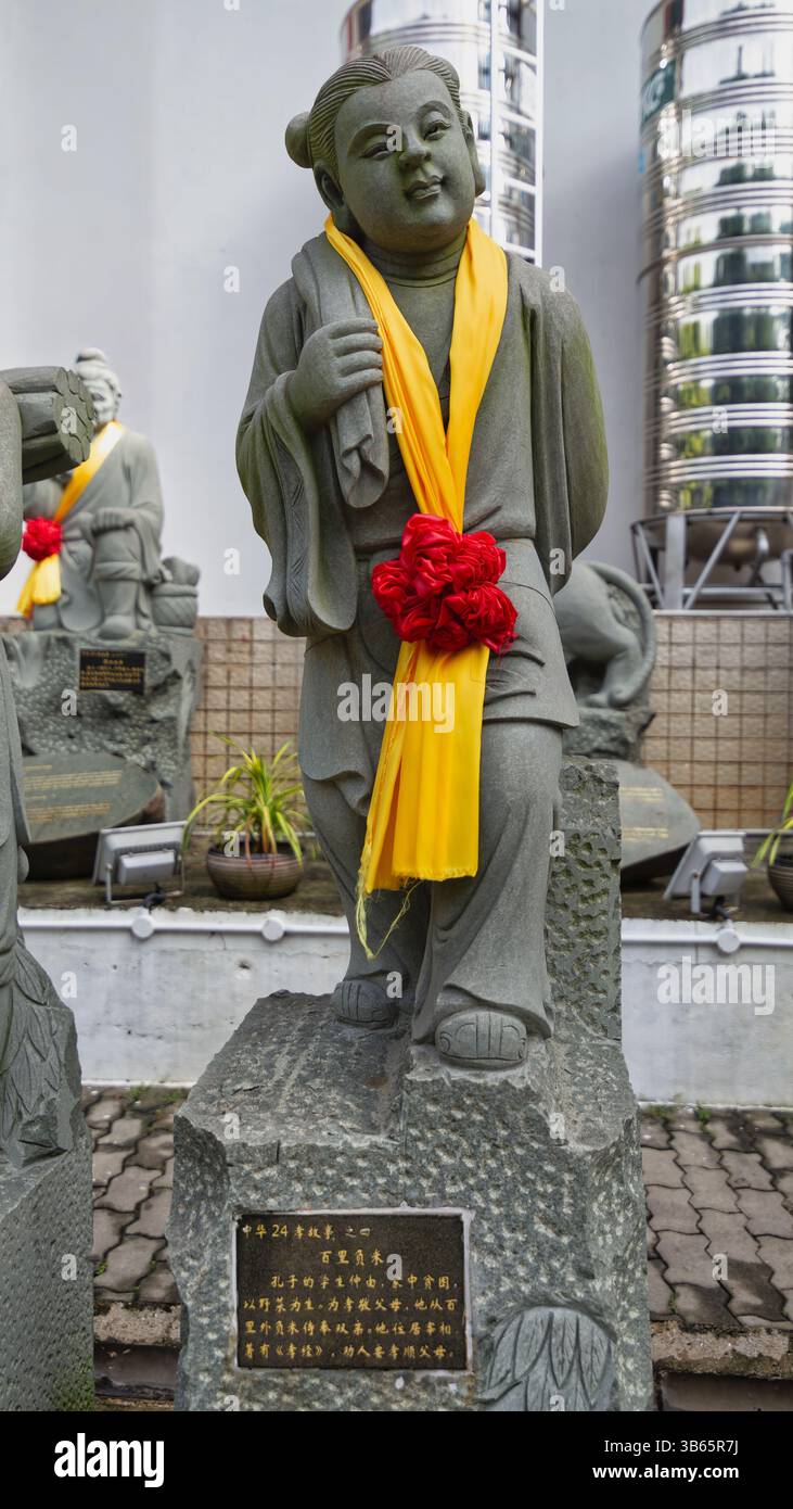 Kuala Lumpur, Malaysia - Feb. 19, 2025: Statue no.4 of the 24 Filial ...