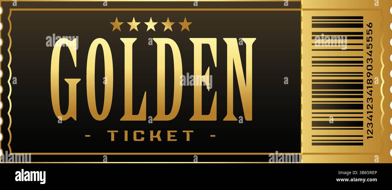 Golden ticket picture Stock Vector Images - Alamy