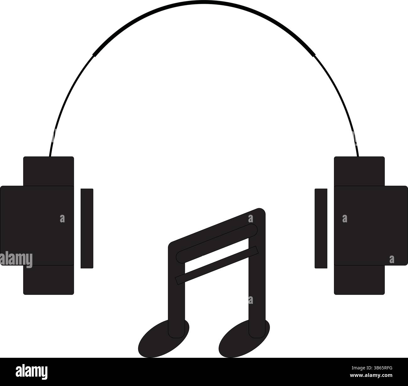 Black Headphones Music Note Icon Stock Vector Image & Art - Alamy