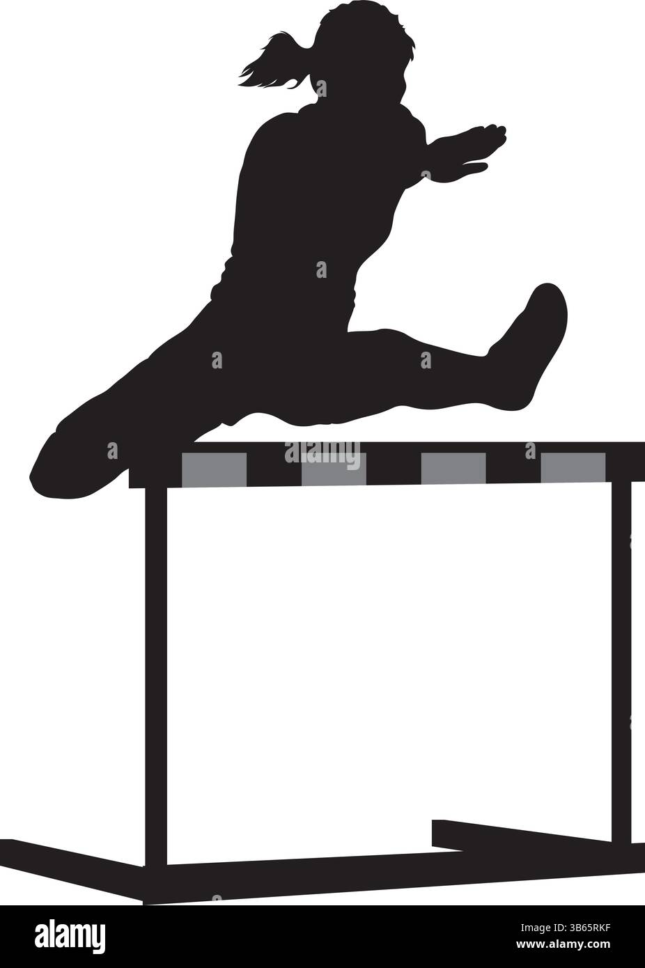 Woman jumping hurdle Stock Vector Images - Alamy