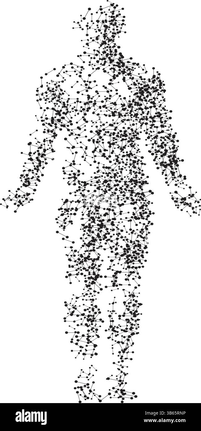Abstract Human Figure Created with Scattered Dots Stock Vector Image ...