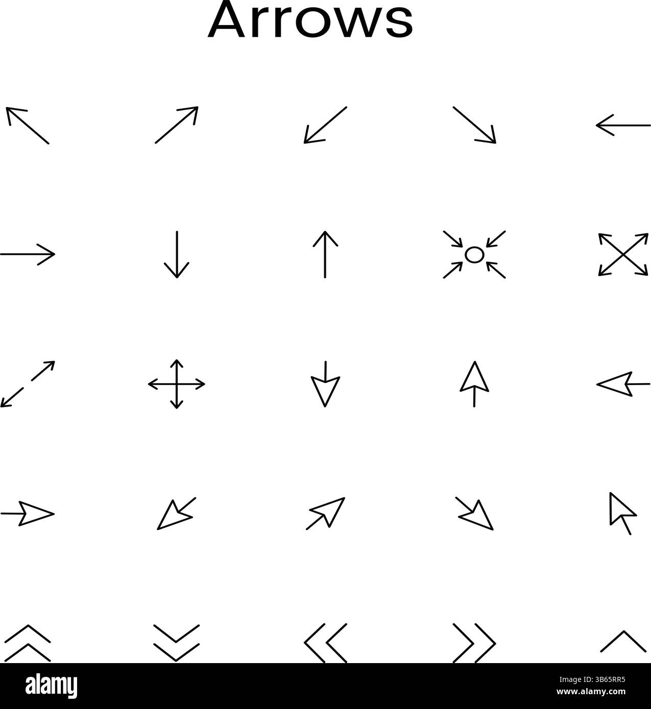 Diverse Set of Arrow Icons for Design and Navigation Stock Vector Image ...