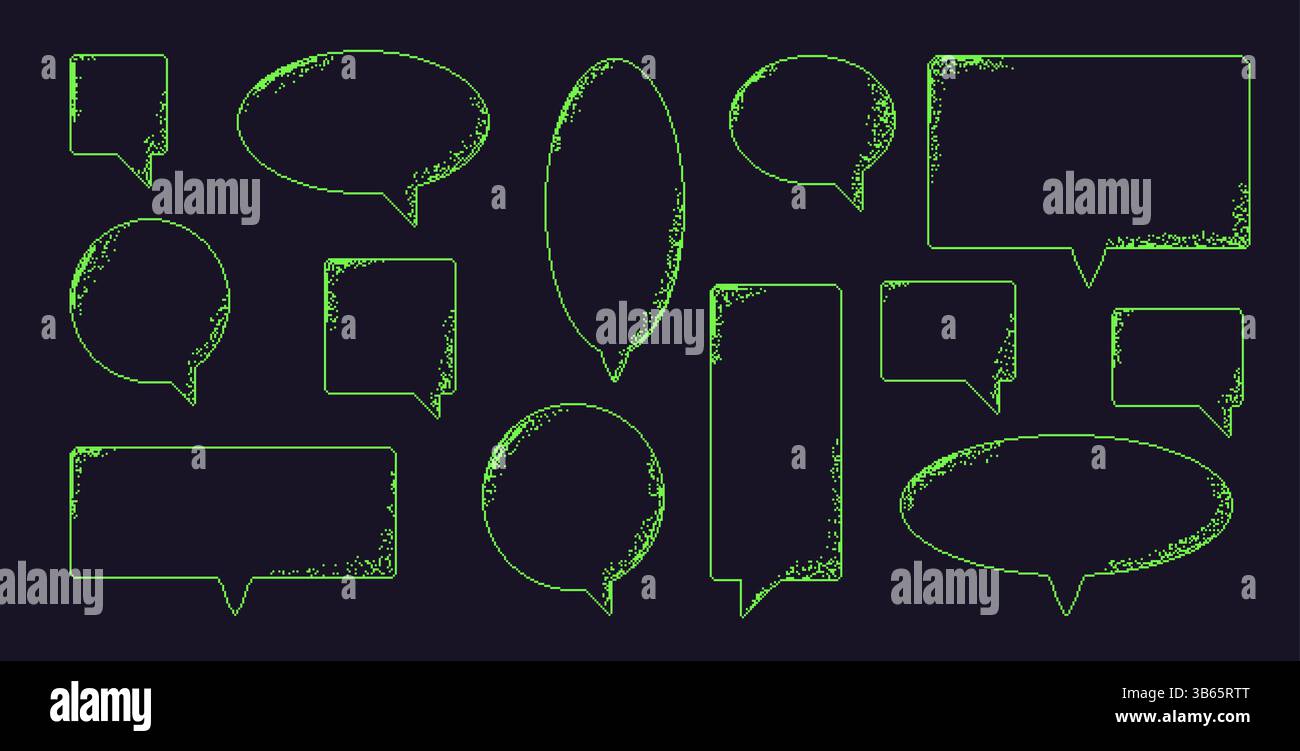 Bubble icon vintage noise glitch hi-res stock photography and images ...