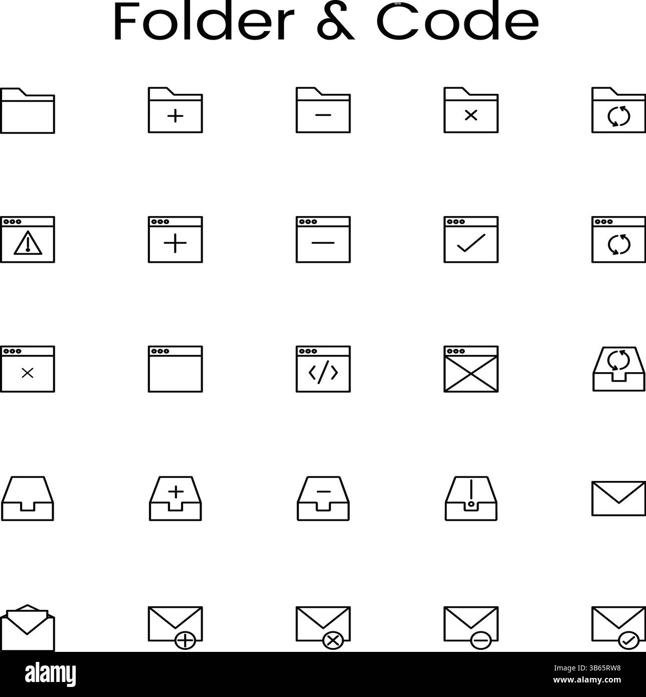 Folder plus code hi-res stock photography and images - Alamy