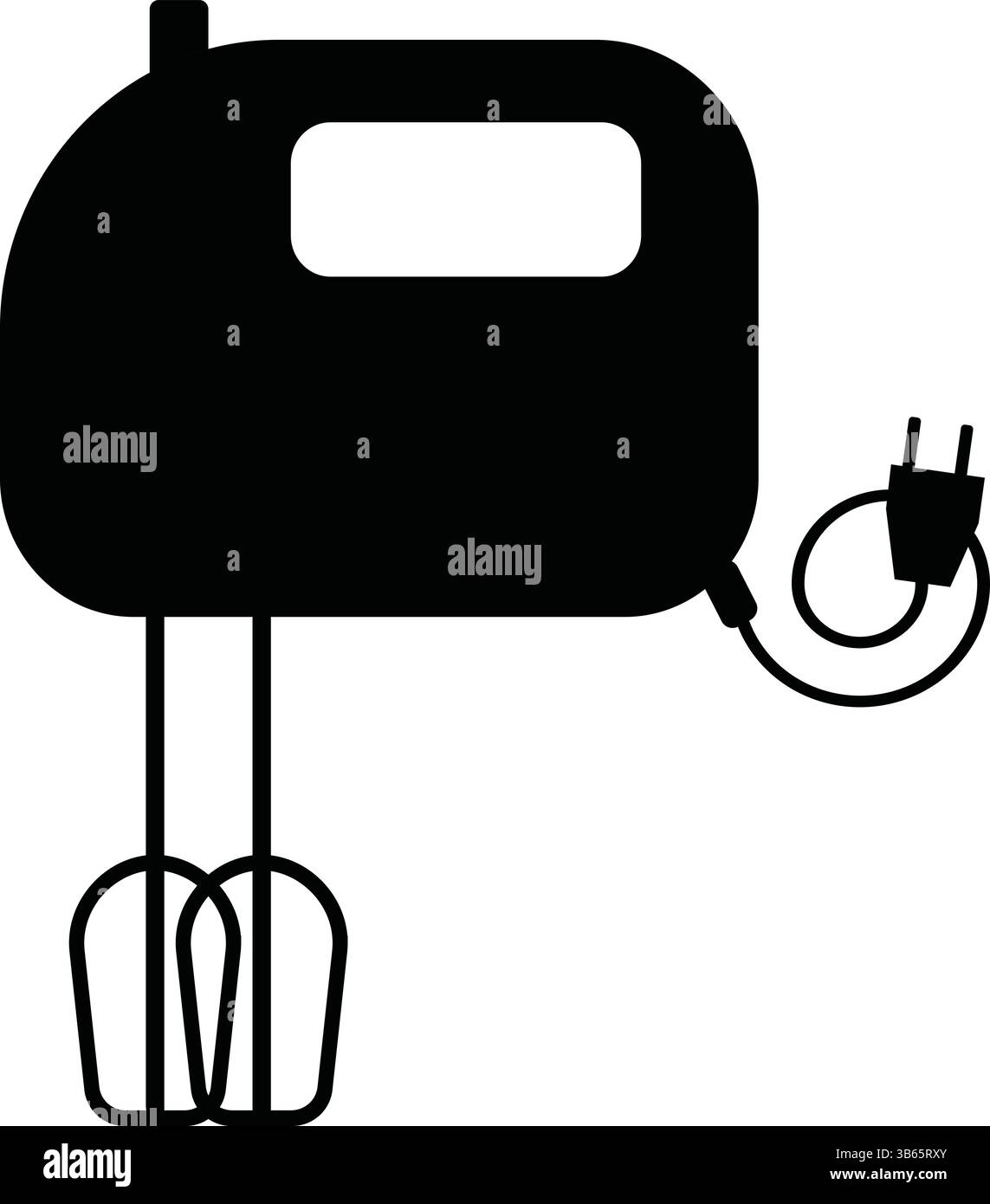 Electric Hand Mixer Icon - Silhouette Kitchen Vector Stock Vector Image ...