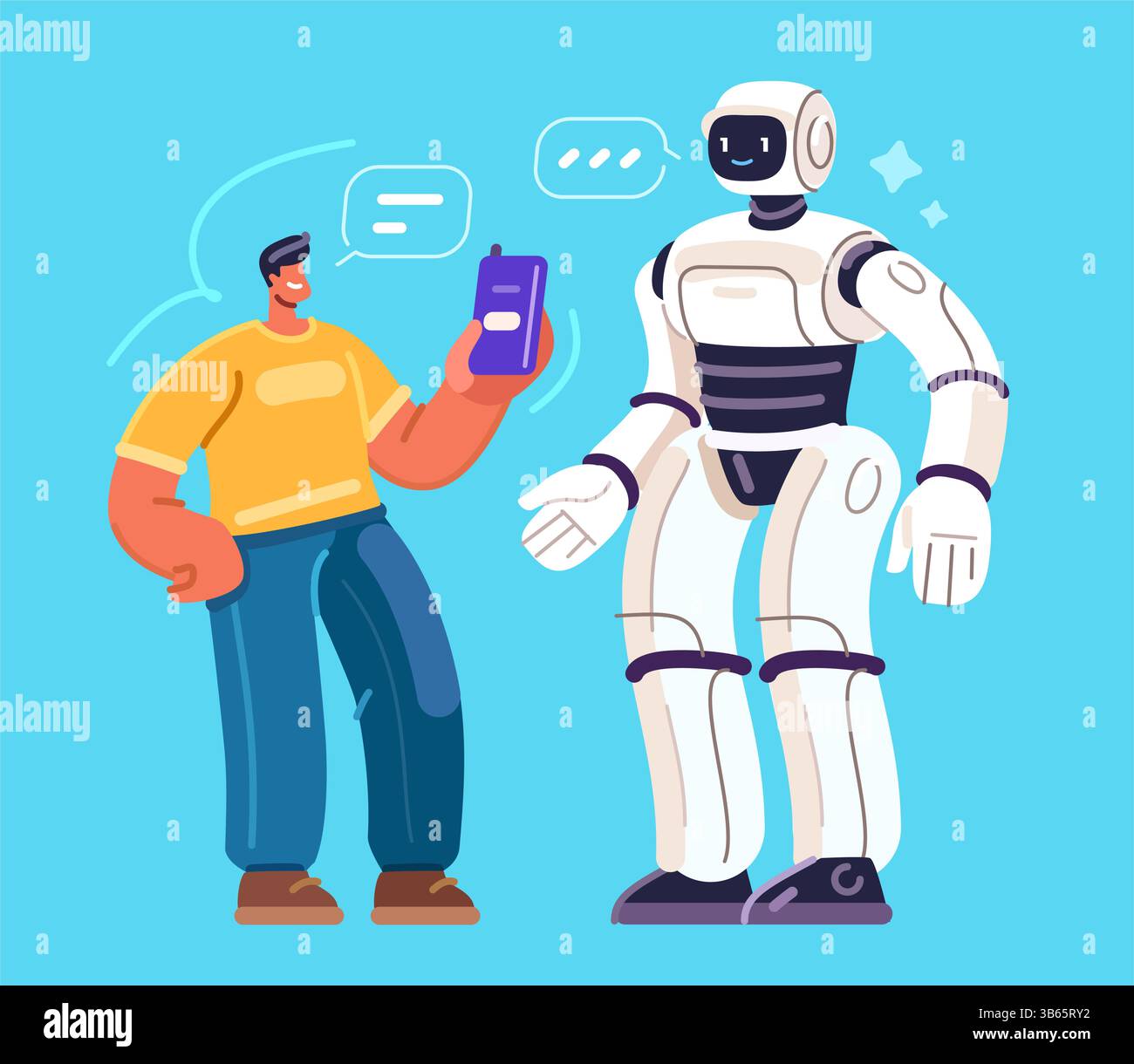 Robot assistant with artificial intelligence and human. Robotics ...
