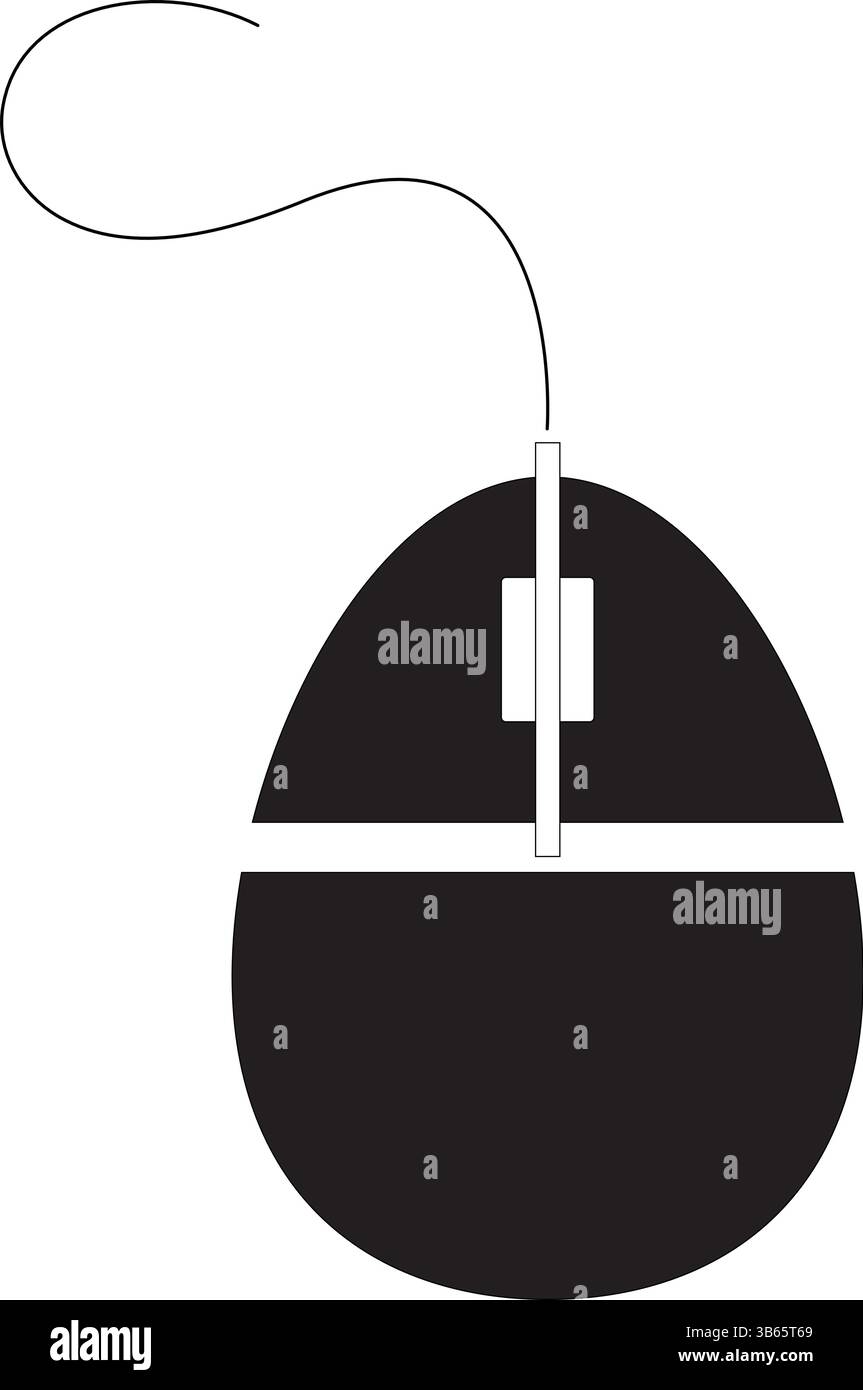 Black and White Computer Mouse Icon Vector Illustration Stock Vector ...