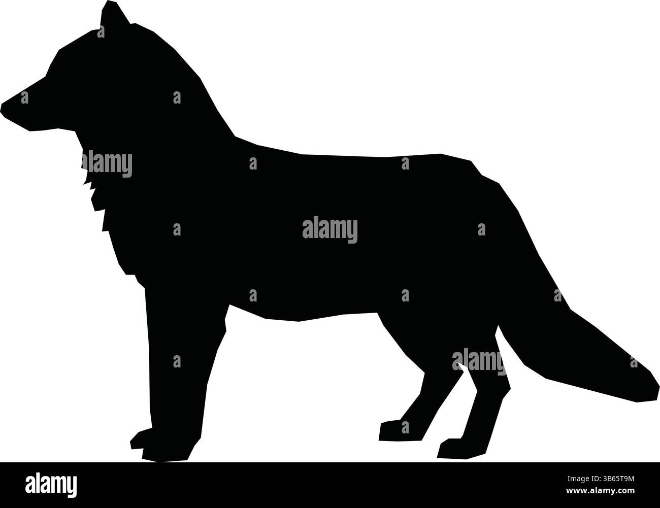 Black white wolf silhouette hi-res stock photography and images - Alamy