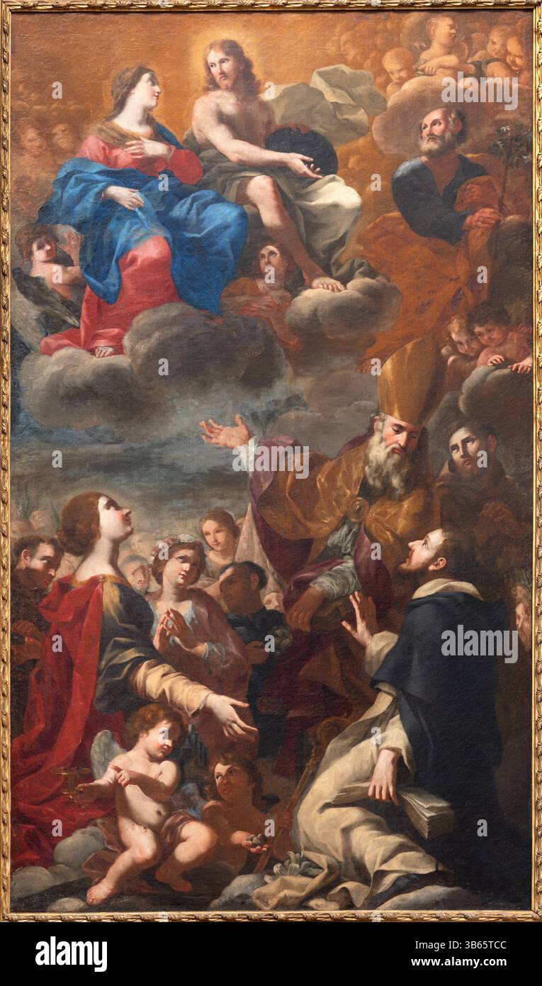 PISTOIA, ITALY - MARCH 16, 2025: The painting of Jesus and Virgin Mary ...