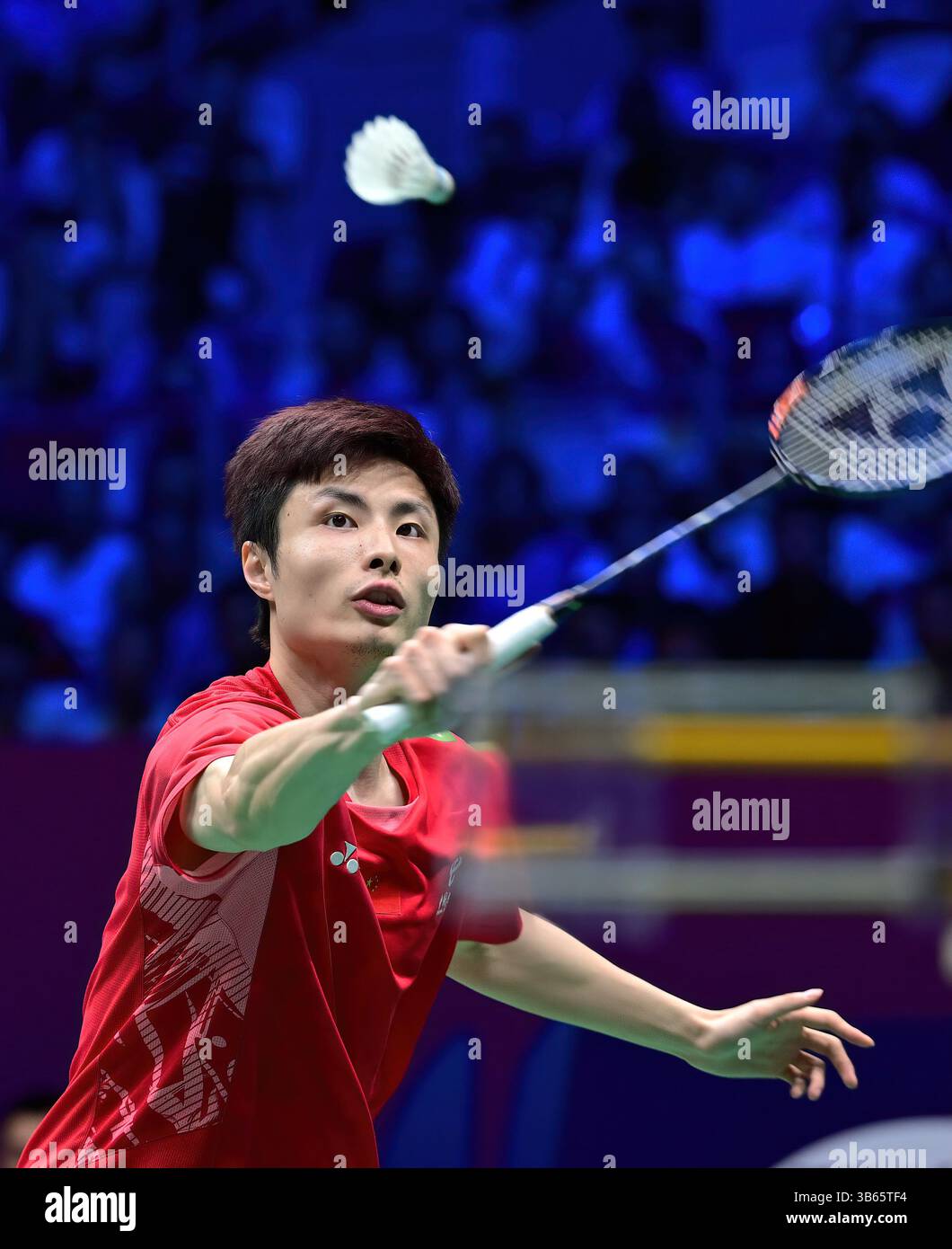 Xiamen, China's Fujian Province. 3rd May, 2025. Shi Yuqi of China hits ...