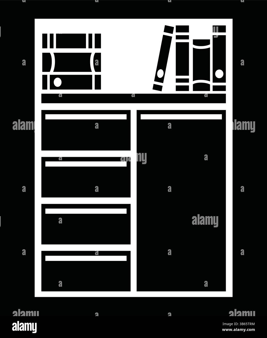 Book Stall Furniture with Hanging Open and Close Signs Silhouette Icon ...