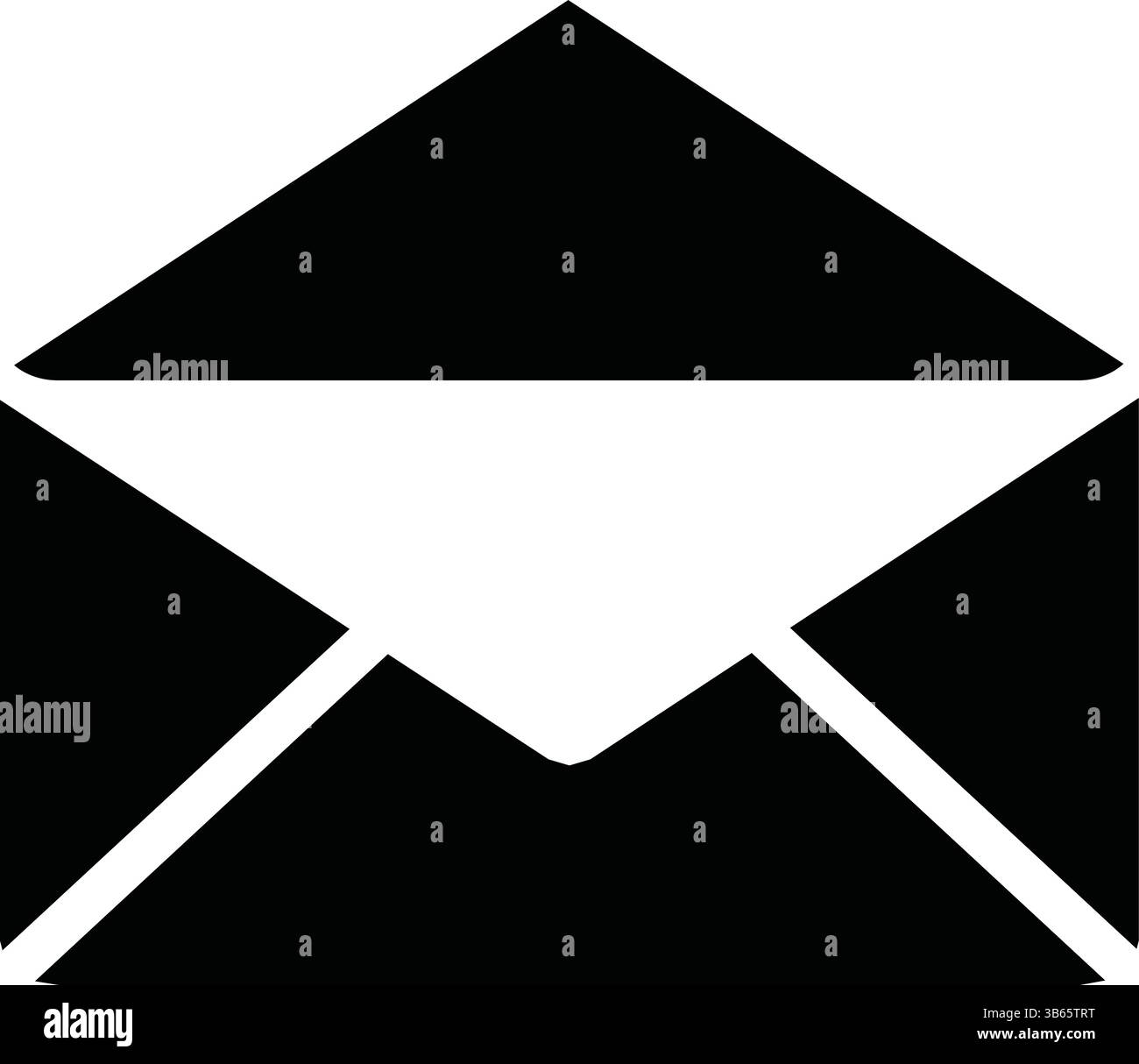 Simple black envelope icon vector for email, message, communication ...