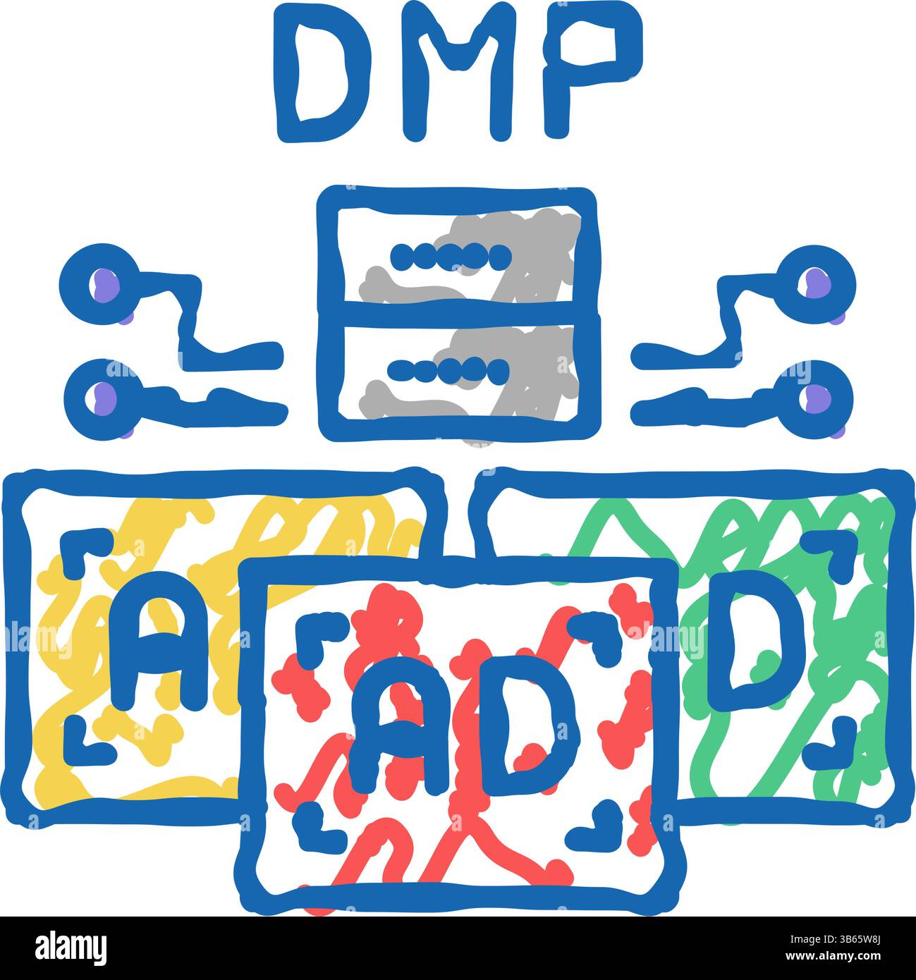 data management platform icon doodle illustration Stock Vector Image ...