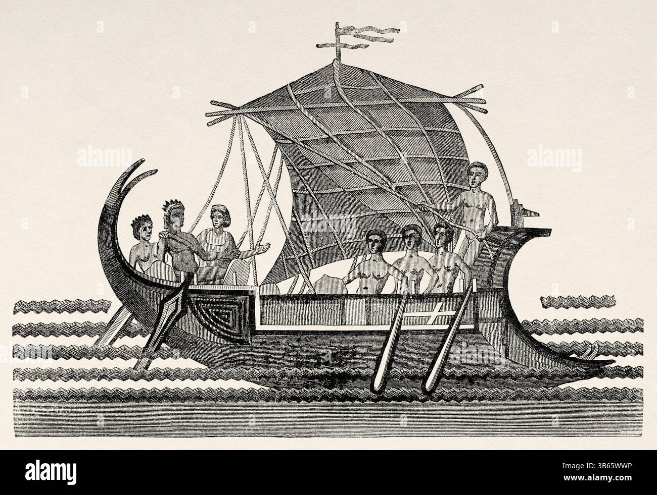 Roman Mosaic from Utica depicting Theseus escape from the labyrinth of ...